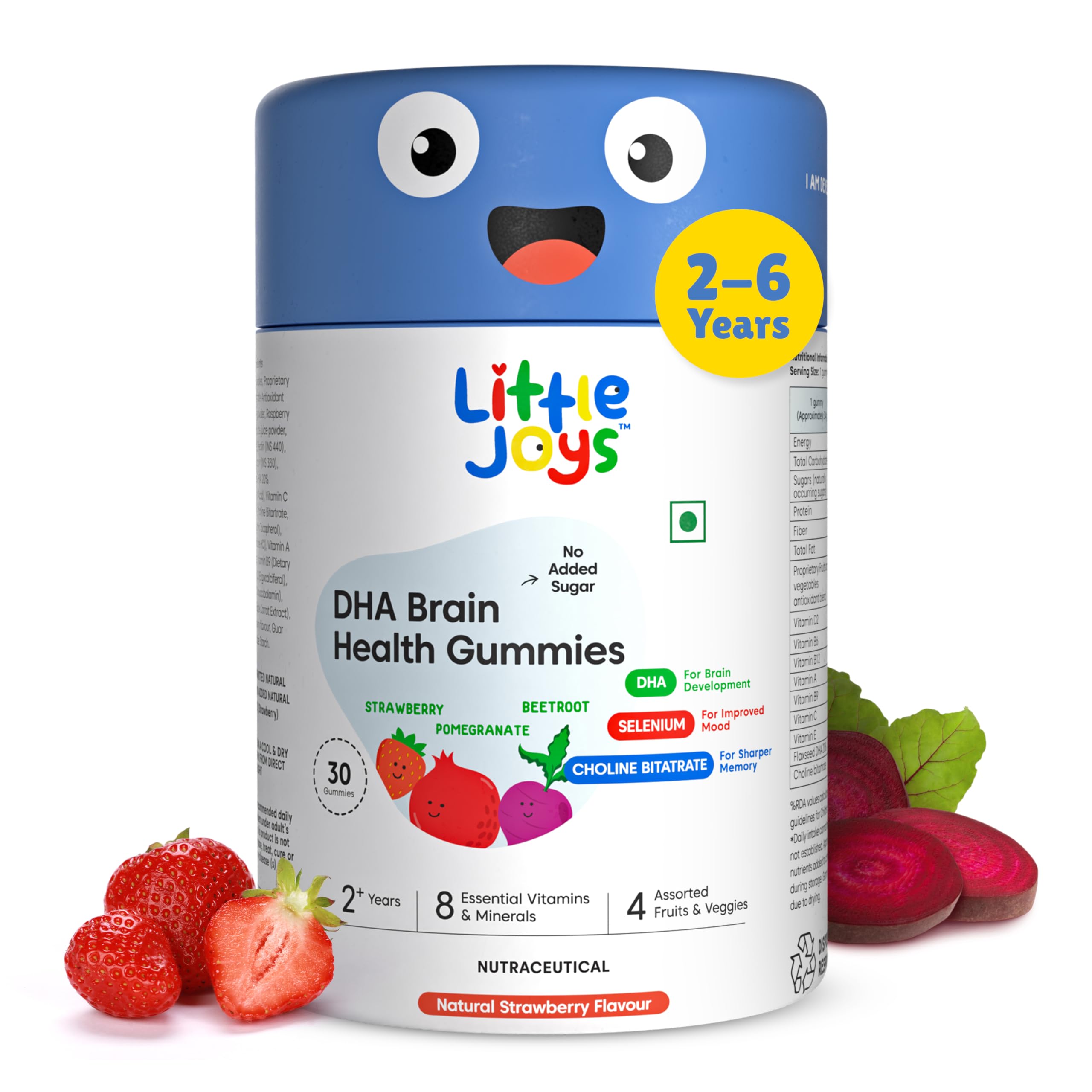 Little Joys DHA Brain Health Gummies | 2-6 years | 30 Day Pack | Boosts ...
