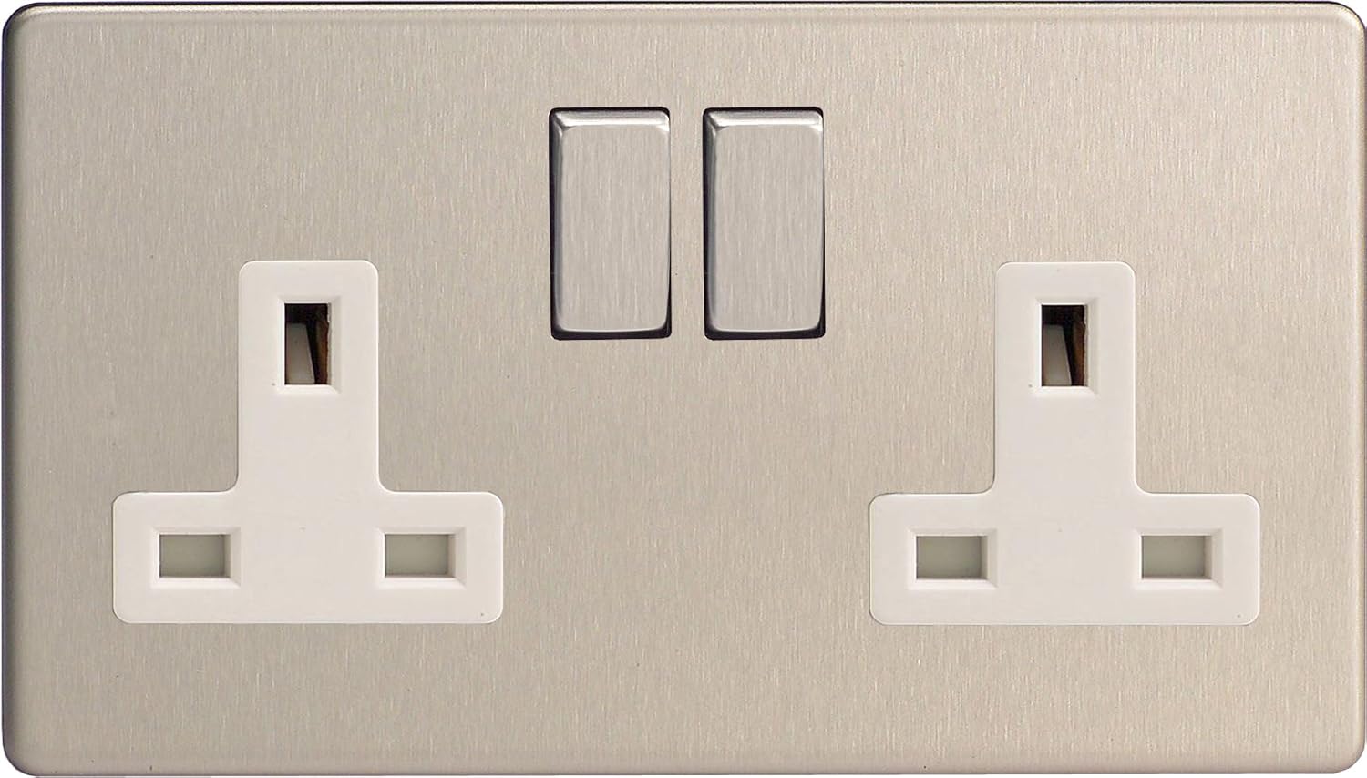 Varilight - 2 Gang 13 Amp Double Switched Socket Dimension Screwless ...