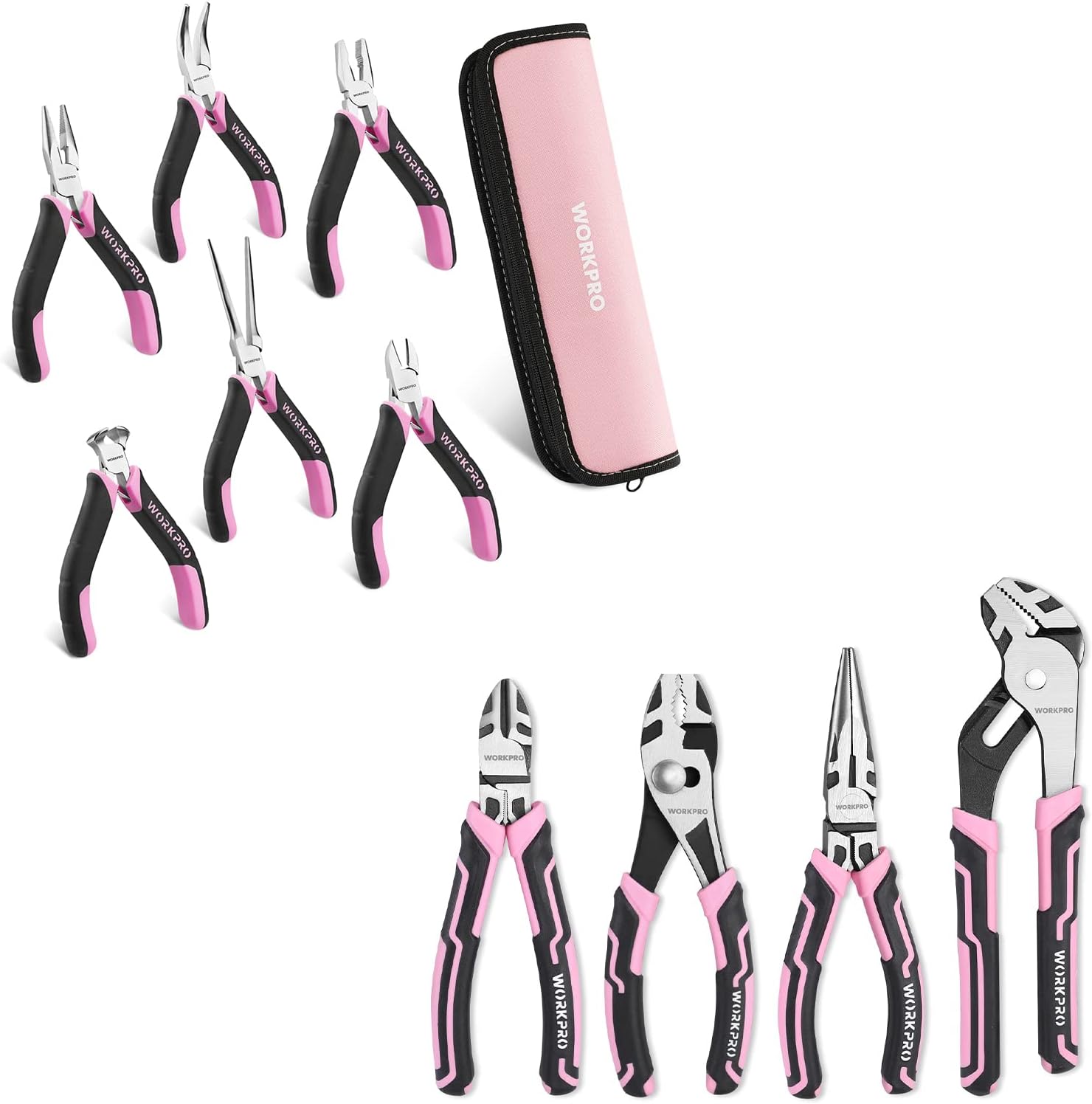 WORKPRO 6-Piece Mini Pliers Set and Pink 4-Piece Pliers Set - Amazon.com