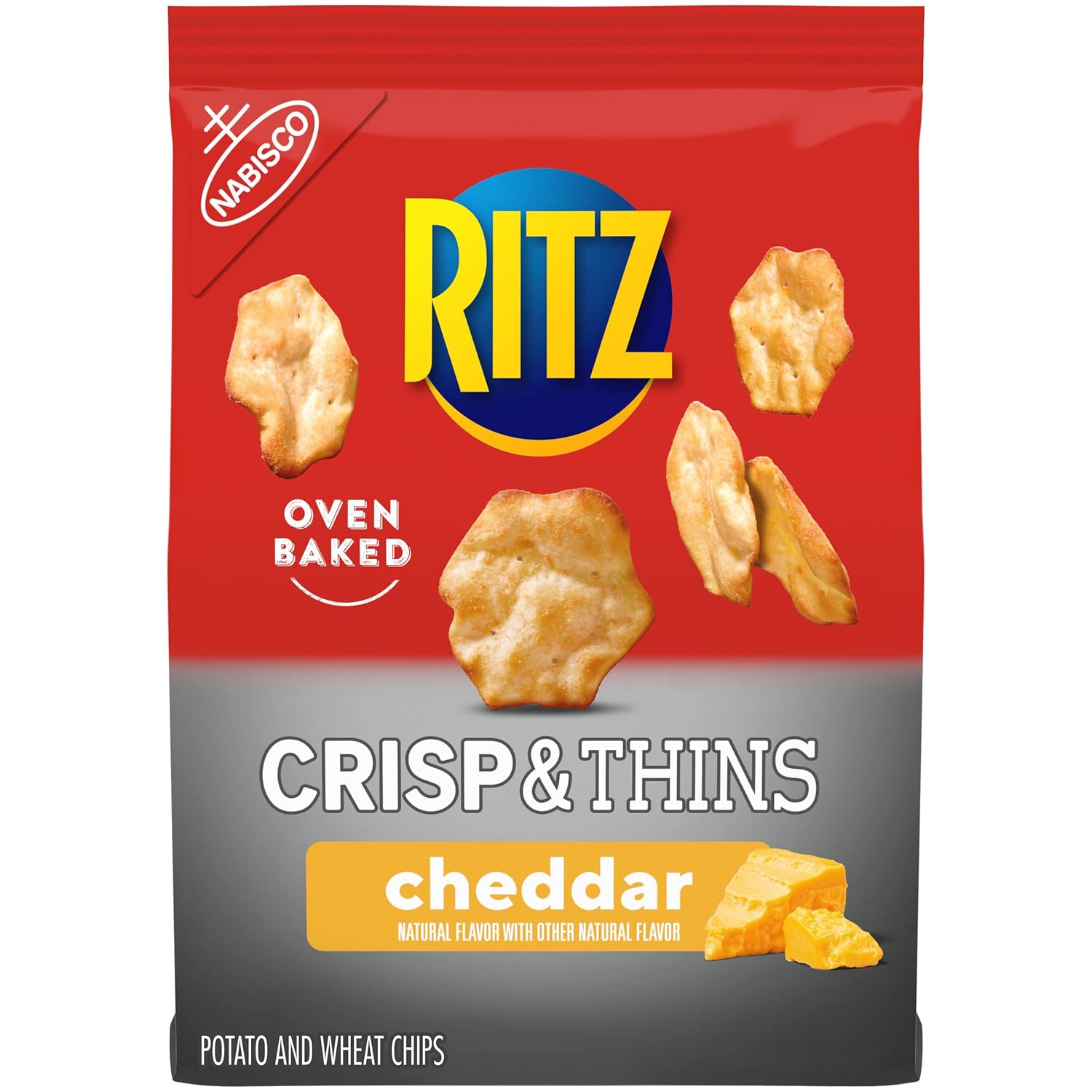 Amazon.com: RITZ Crisp and Thins Cheddar 薯片,7 盎司(約 201.3 克) : 雜貨和美食