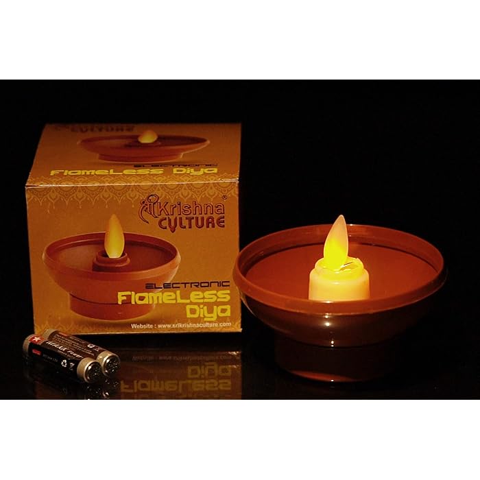 Buy Sri Krishna Culture-Flameless LED Flickering Flame Diya/Candle-Real ...
