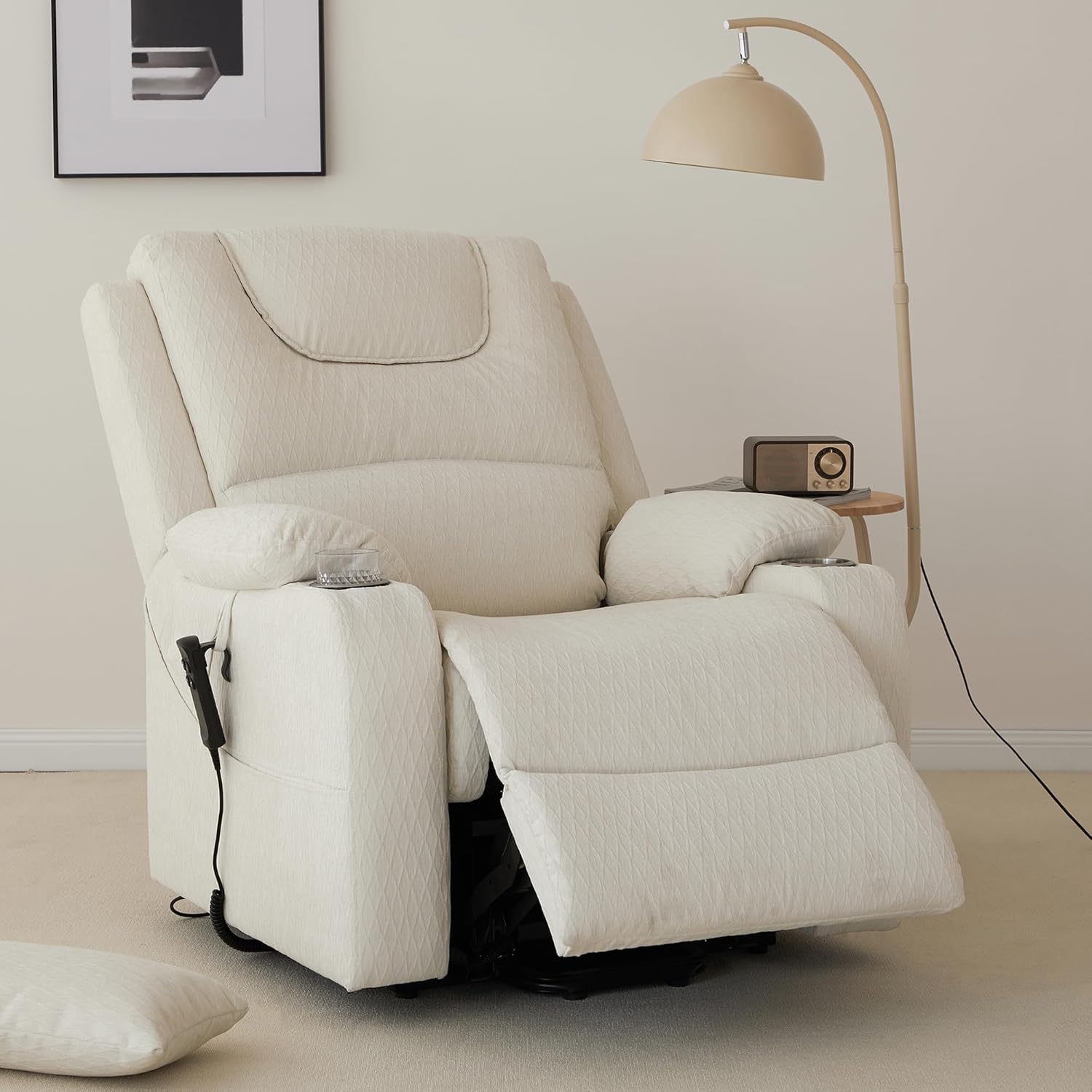 Amazon.com: Irene House Large Power Lift Recliner with Cup Holder ...