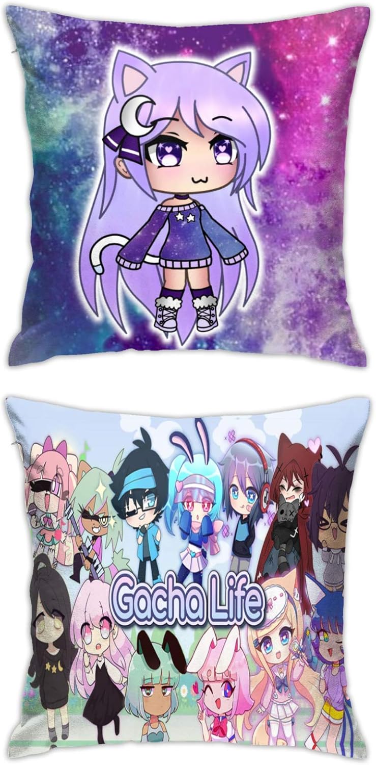 Ruikim Gacha Life Pillowcase Decorative Throw Pillow Cover Home Cushion ...