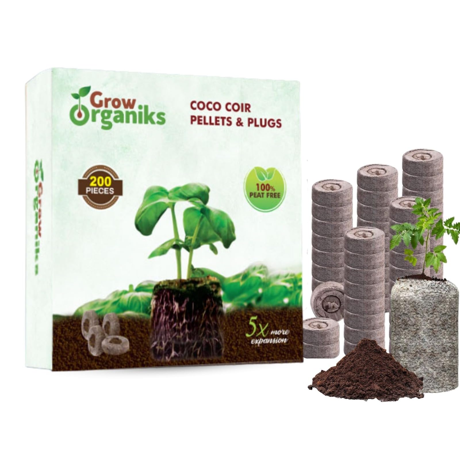 Amazon.com : Grow Organiks 200 Pcs (3.5mm) Peat Pellets for Seedlings ...