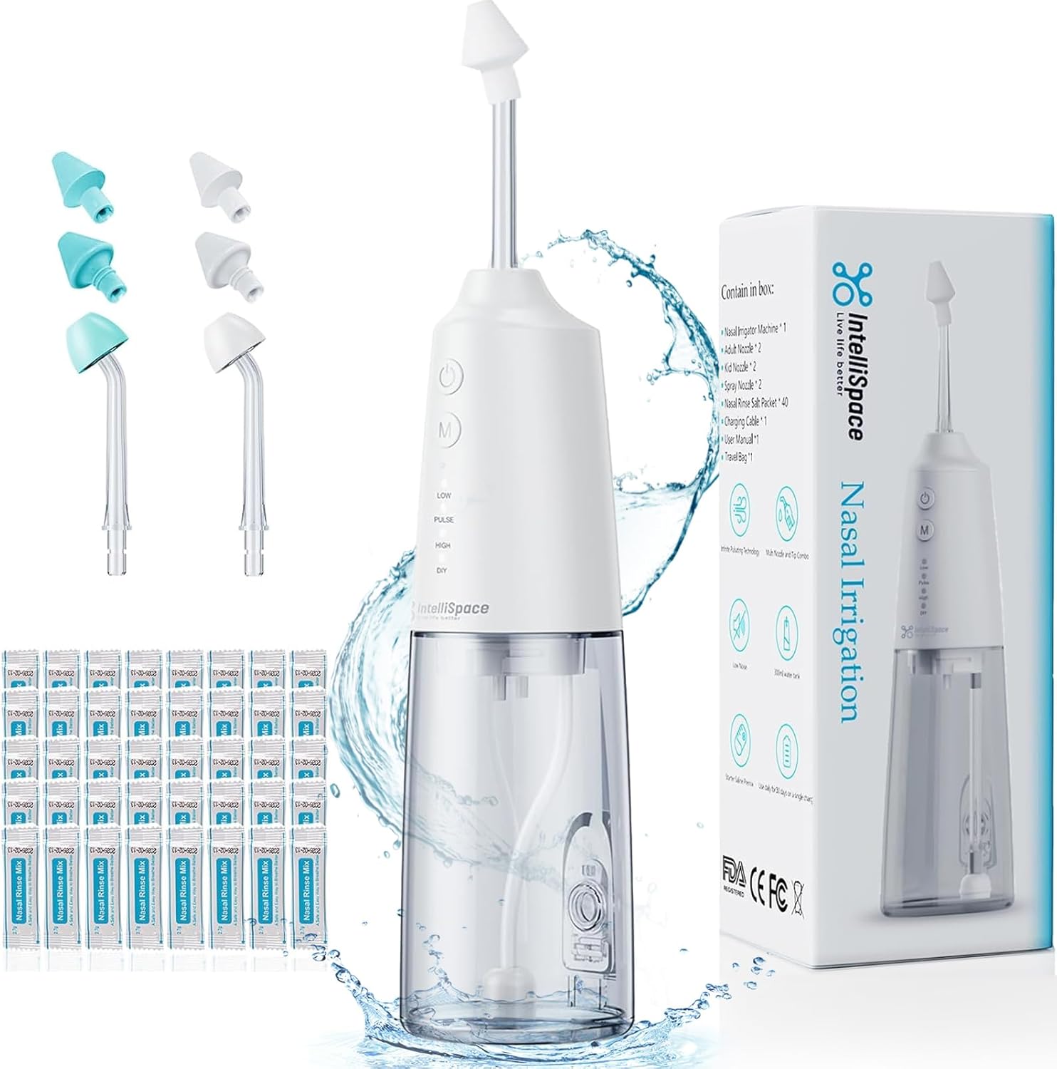 Amazon.com: IntelliSpace Nasal Irrigation System Portable Cordless ...
