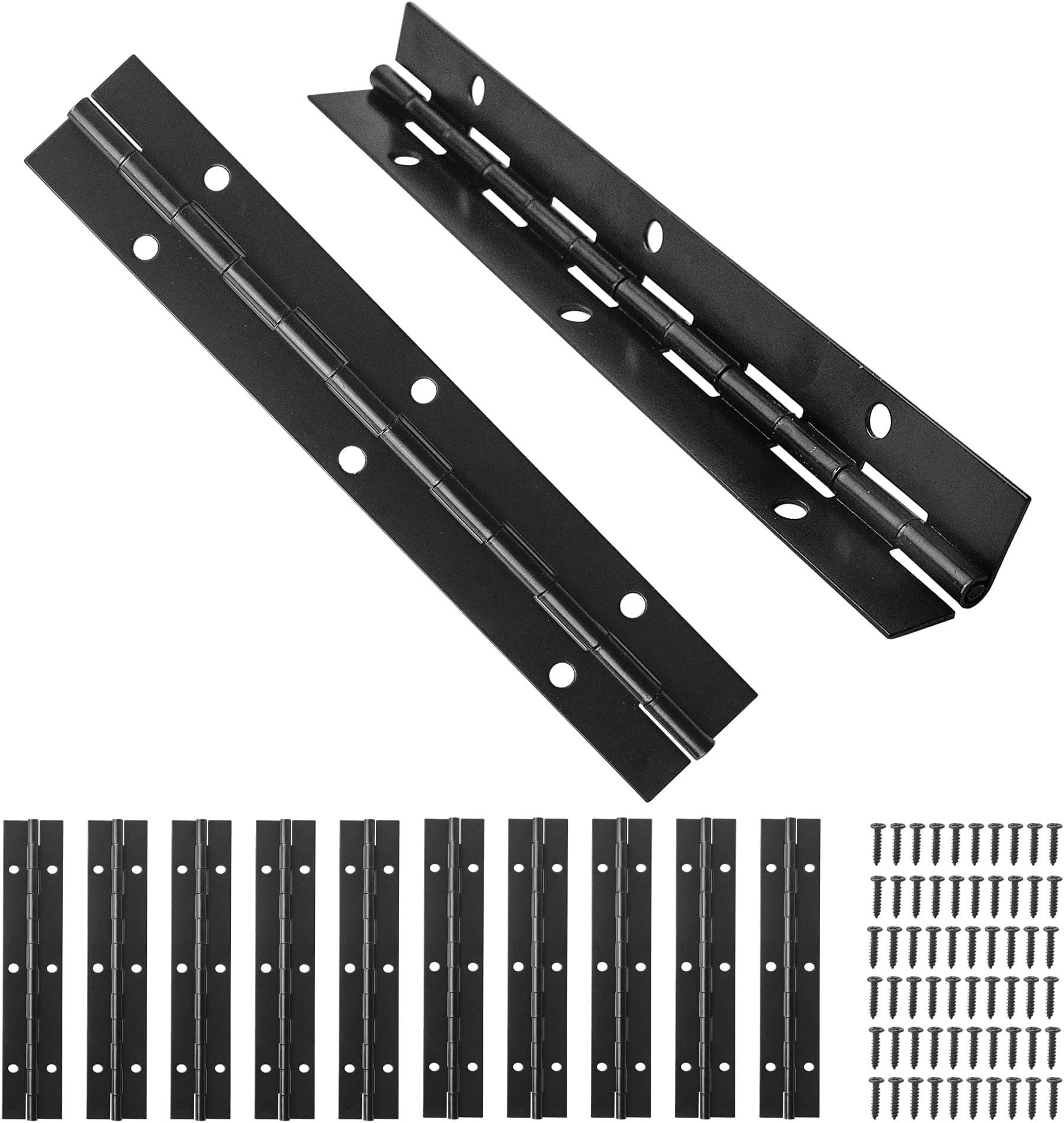WeeGoo 10Pcs Piano Hinges Black 6 Inch Piano Metal Hinge with 60 Screws ...