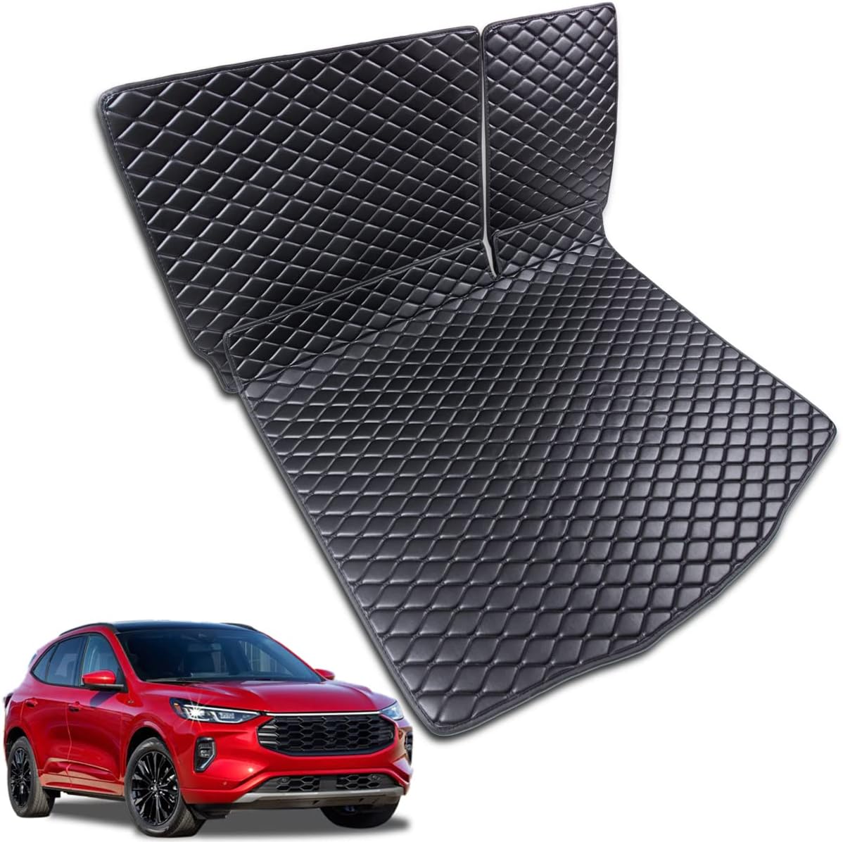 7DEEKEI Cargo Liners Compatible for 2020-2025 Ford Escape Trunk Mat and Rear Backrest Mat All ...