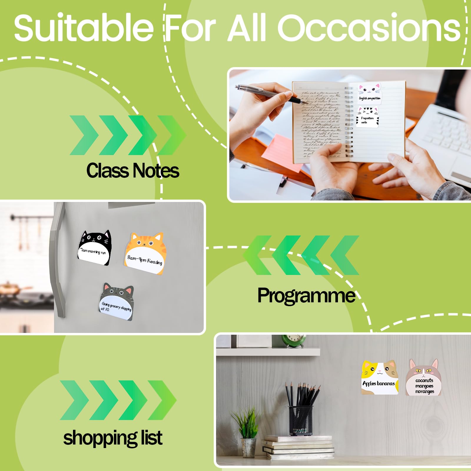 Snapklik.com : Cute Cat Sticky Notes, 24 Pads 720 Sheets Kawaii Cartoon ...