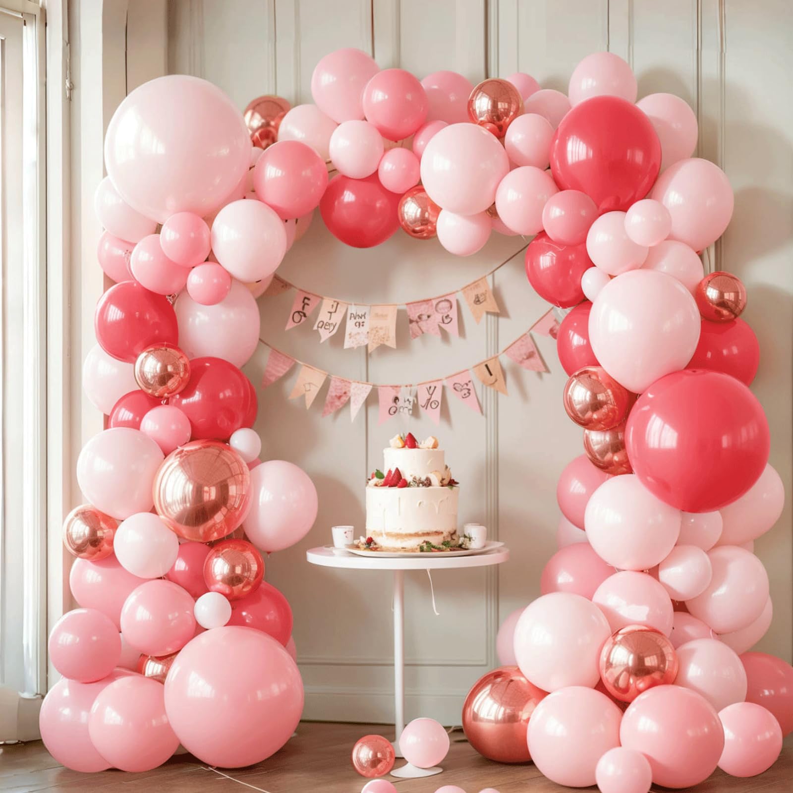 Amazon.com: Pink Balloon Garland Arch Kit,Hot Pink Latex Pastel Pink ...