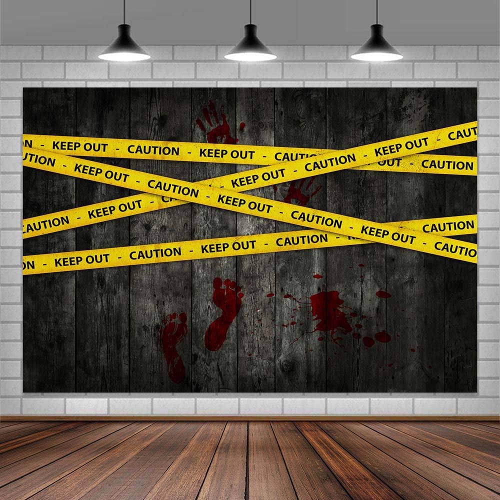 Amazon.com : Crime Scene Backdrop Police Theme Party Decorations ...