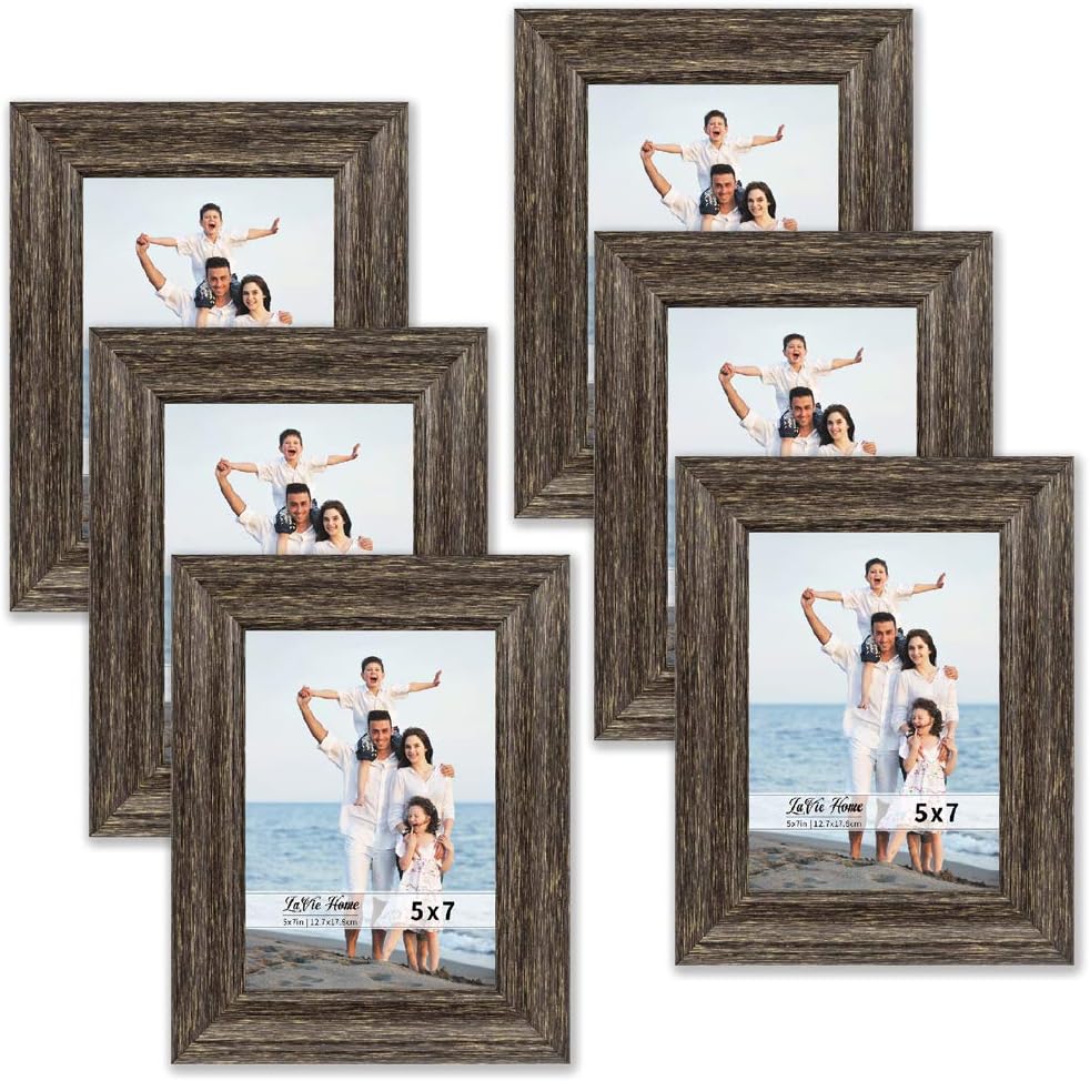 Amazon.com - LaVie Home 5x7 Picture Frames (6 Pack, Brown Wood Grain ...
