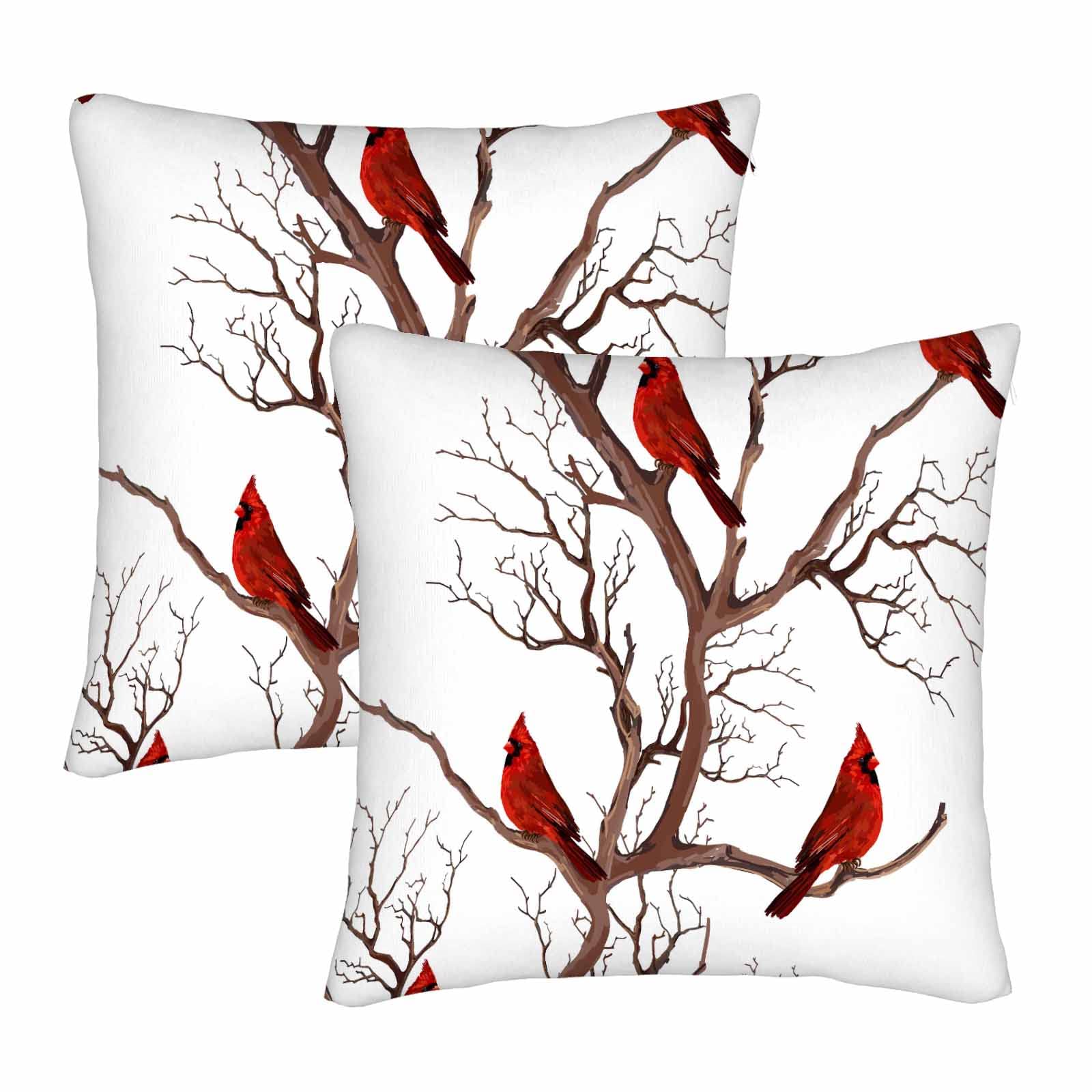 Amazon.com: TKS MITLAN Red Birds Throw Pillow Covers 18 x 18 inch Set ...