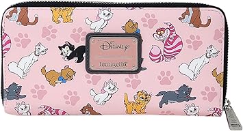 Amazon.com: Loungefly Disney Cats Wallet Zip Around Clutch Faux Leather ...