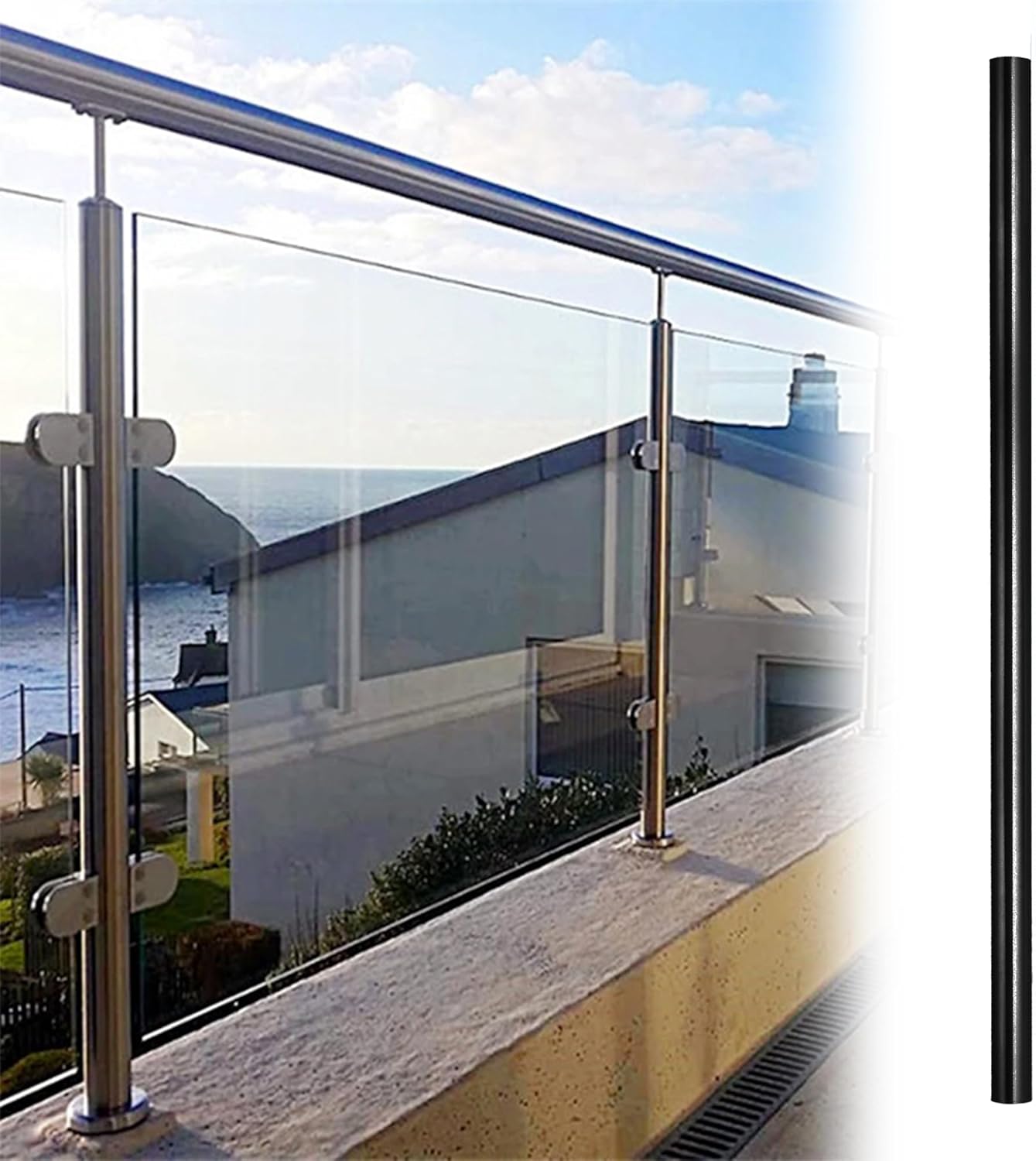 Pipe Handrails for Indoor Stairs: Stair Railing Steel Hand Railings for ...