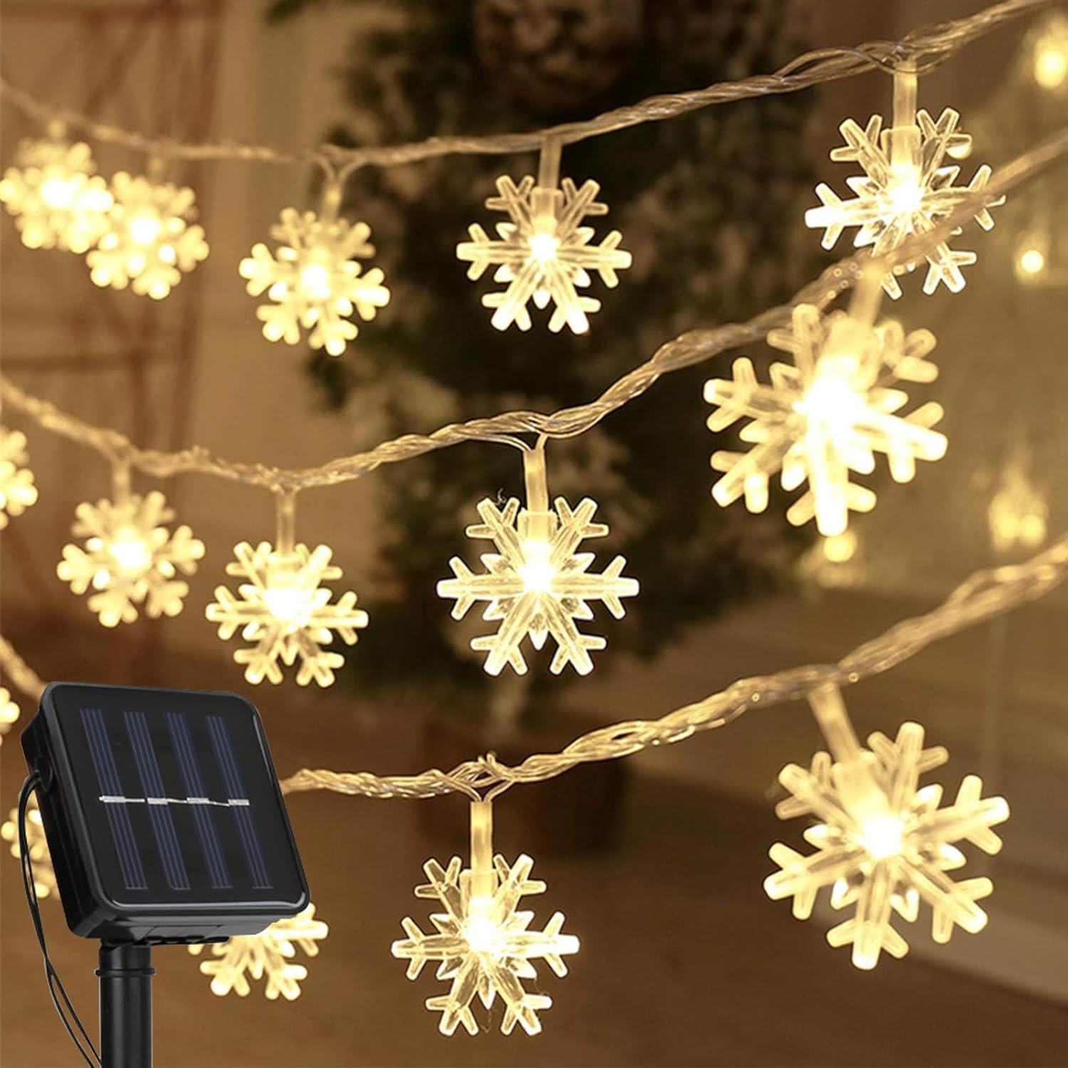 Christmas Lights,Snowflake String Lights,6.5M 30 LEDString Lights, 2 ...