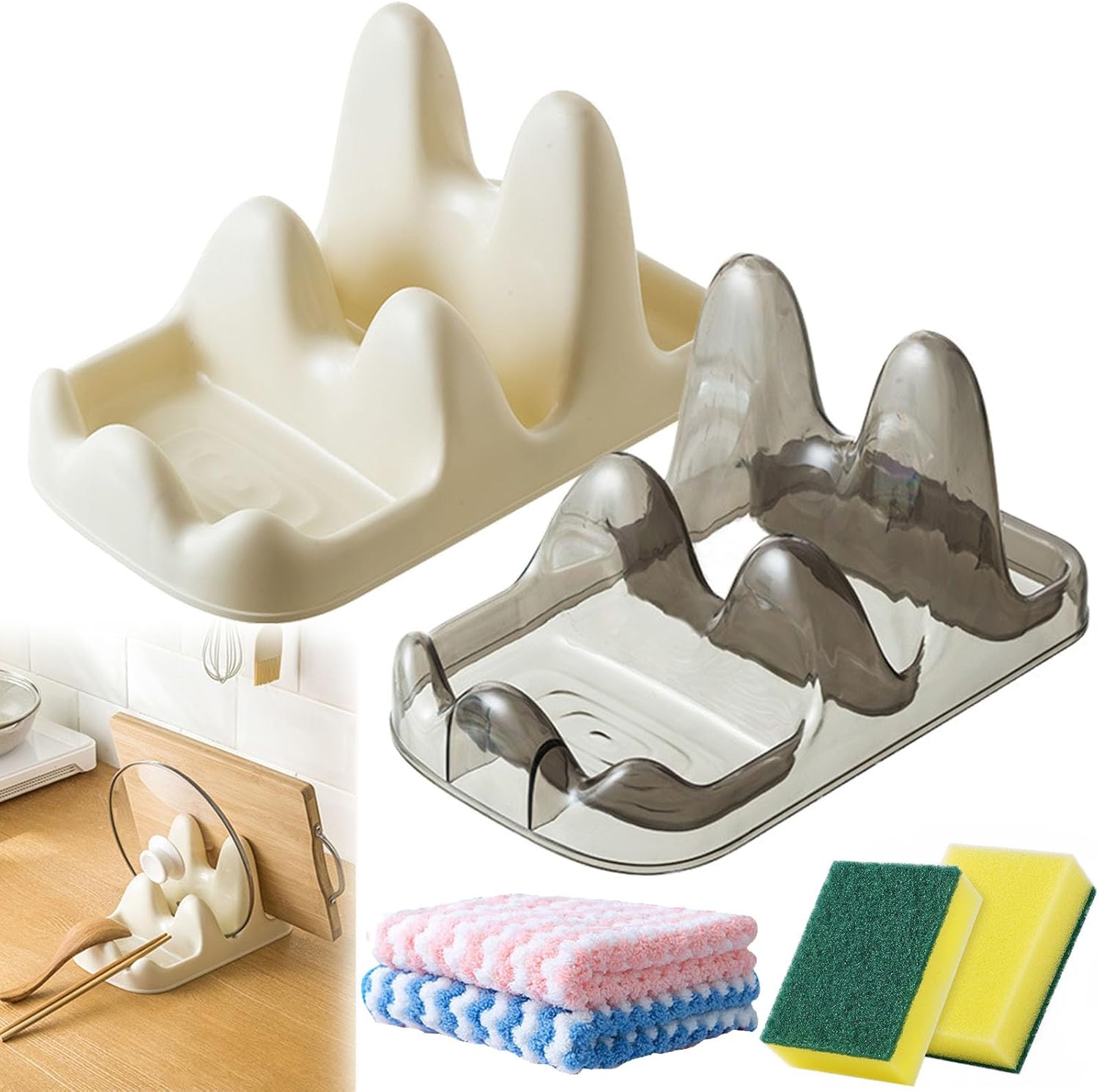 Amazon.com: Spoon Pot Lid Holder, Double-Layer U-Shaped Slot Design ...