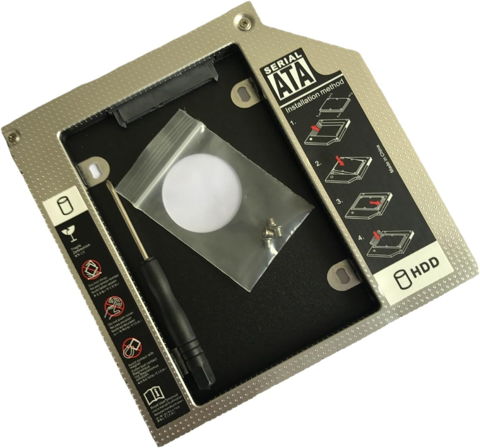 Amazon.com: Suiwotin 1pc 9.5mm SATA Hard Drive Caddy, 2nd HDD Caddy ...