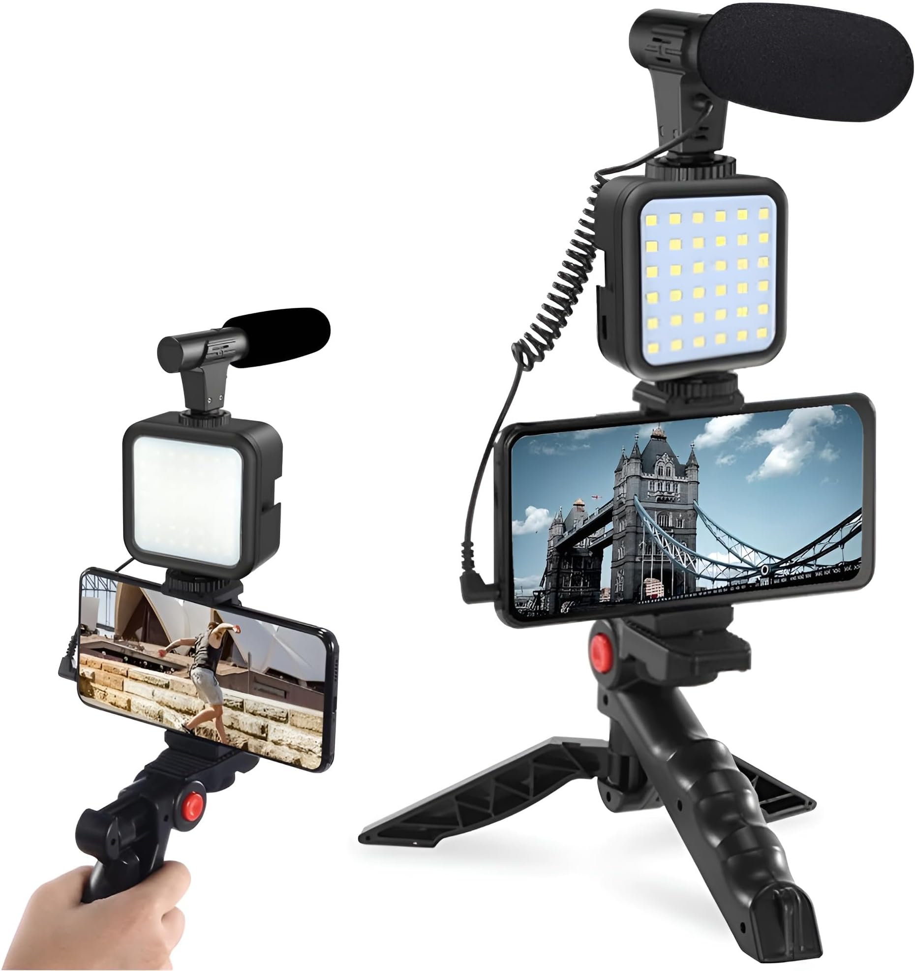 AmoonK Vlogging kit 6 in 1 Combo (Shotgun Microphone, Selfie Light ...