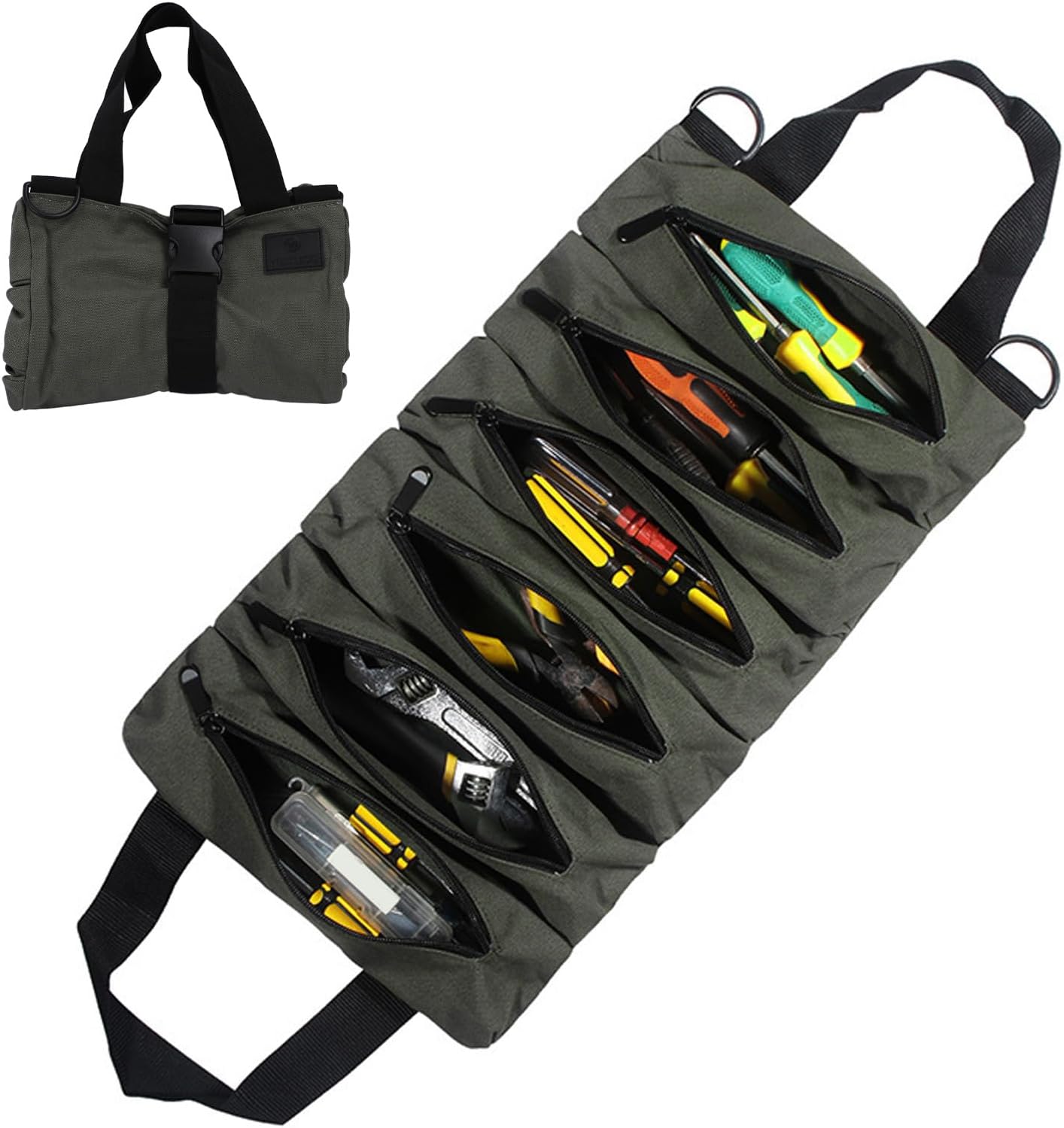 VINGVO Tool Roll Up Bag, Tool Roll Bag Organizer, Portable Tool Pouche ...
