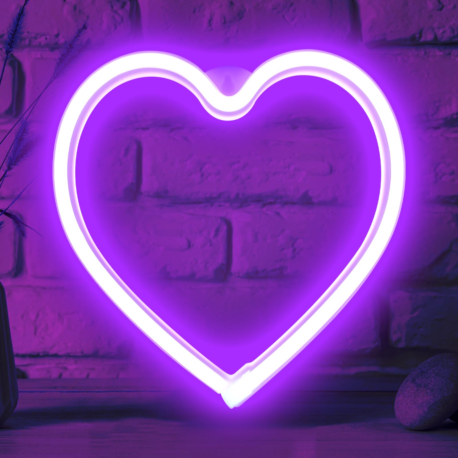 Amazon.com : Neon Heart Light Sign Decor for Valentine's Day, USB ...