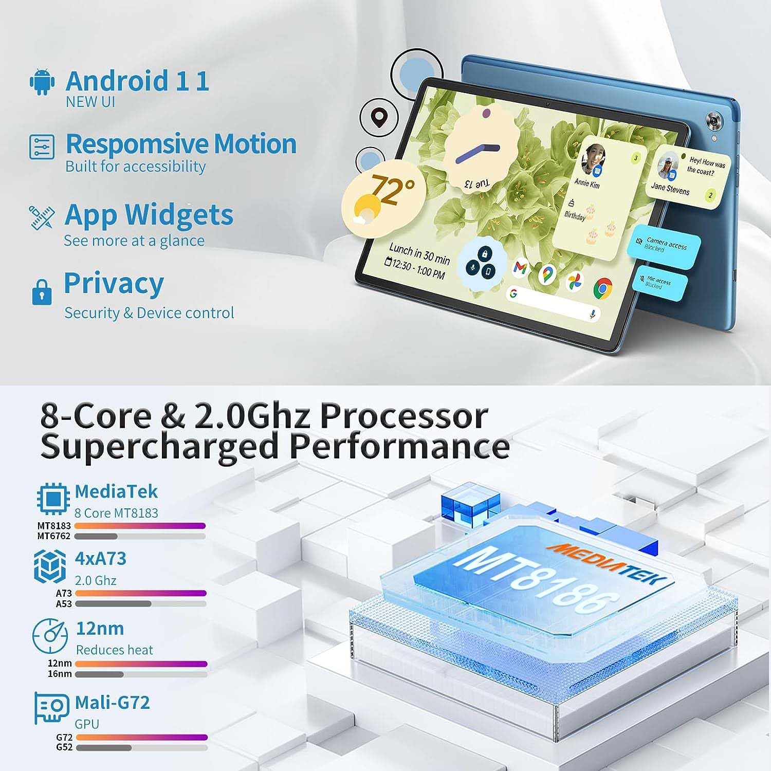 Snapklik.com : AWOW 10.1 Inch Android 11 Tablet, 64GB ROM Tablets