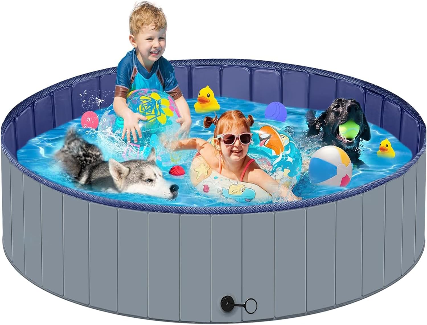 Amazon.com: Dog Pool for Medium Dogs, Plastic Pool for Kids, Dog Tub ...