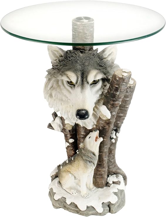 Amazon.com: OK Lighting OK-0729N Animal Sculpture End Table 24" H Glass ...