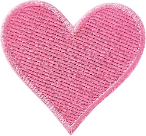 Amazon.com: MISDONR 3pcs Light Pink Heart Embroidered Iron on Patches ...