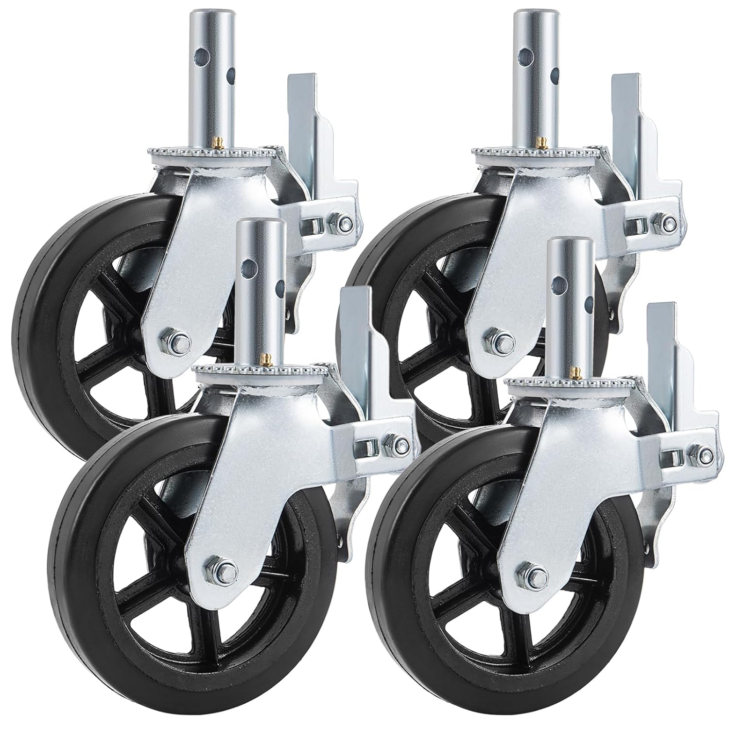HTWAVE 4 Pack Scaffolding Wheels 8 inch, Heavy Duty Casters Scaffolding ...