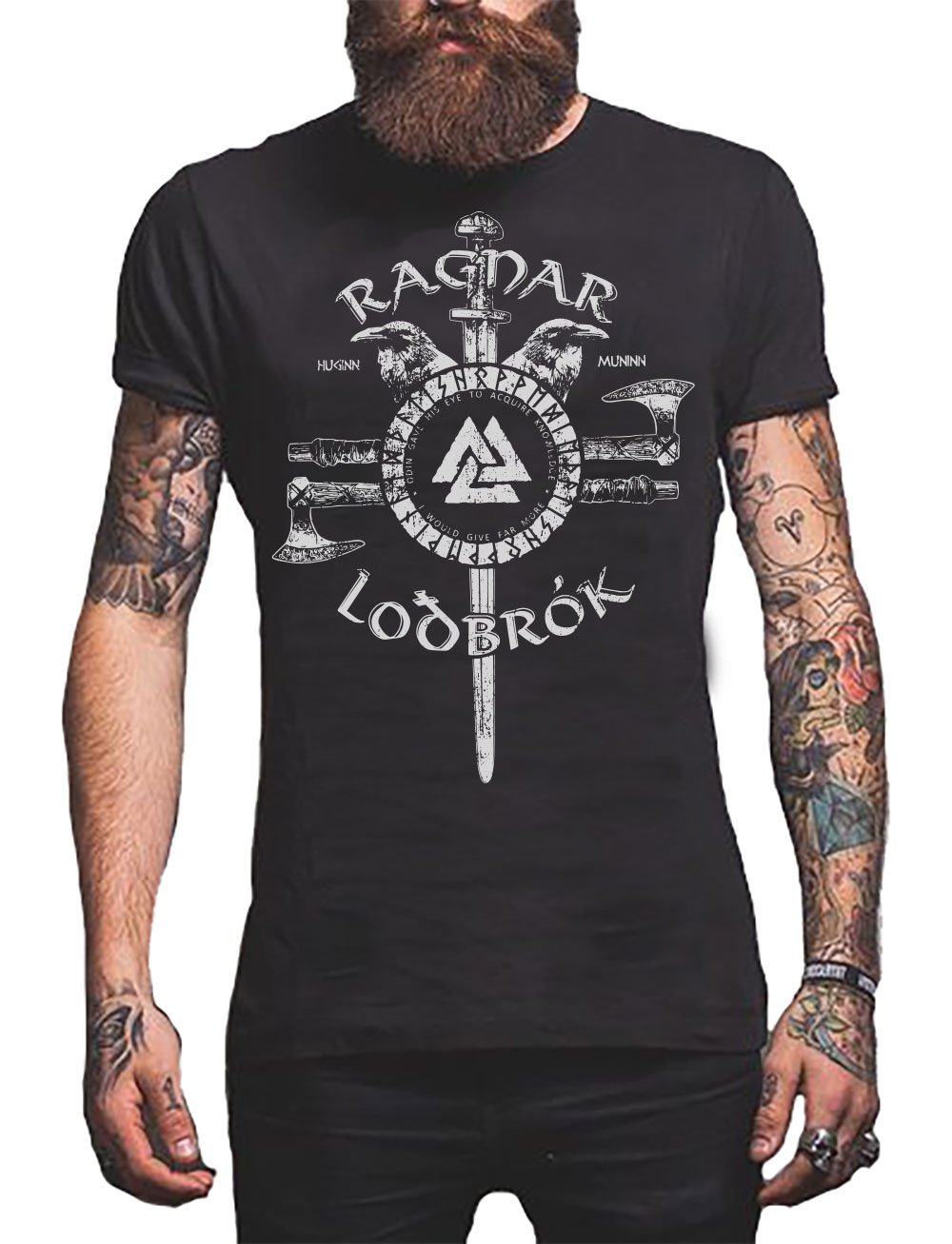 Buy Ragnar Lodbrok Viking T-Shirt Odin Norse God Men's T-Shirts Online ...