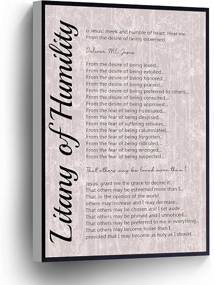 Amazon.com: Catholic Prayer Litany Of Humility Canvas Print Dandelion ...