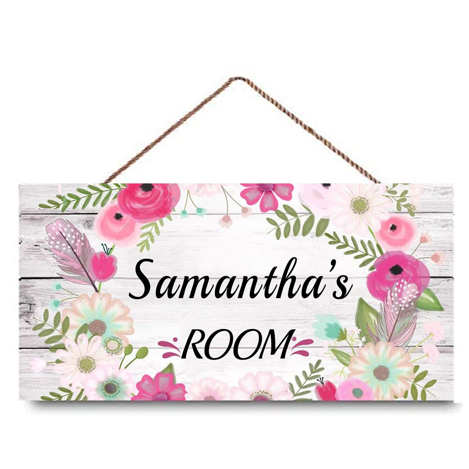 Amazon.com: Ulotkvoy Customized Floral Name Signs for Girls Room ...