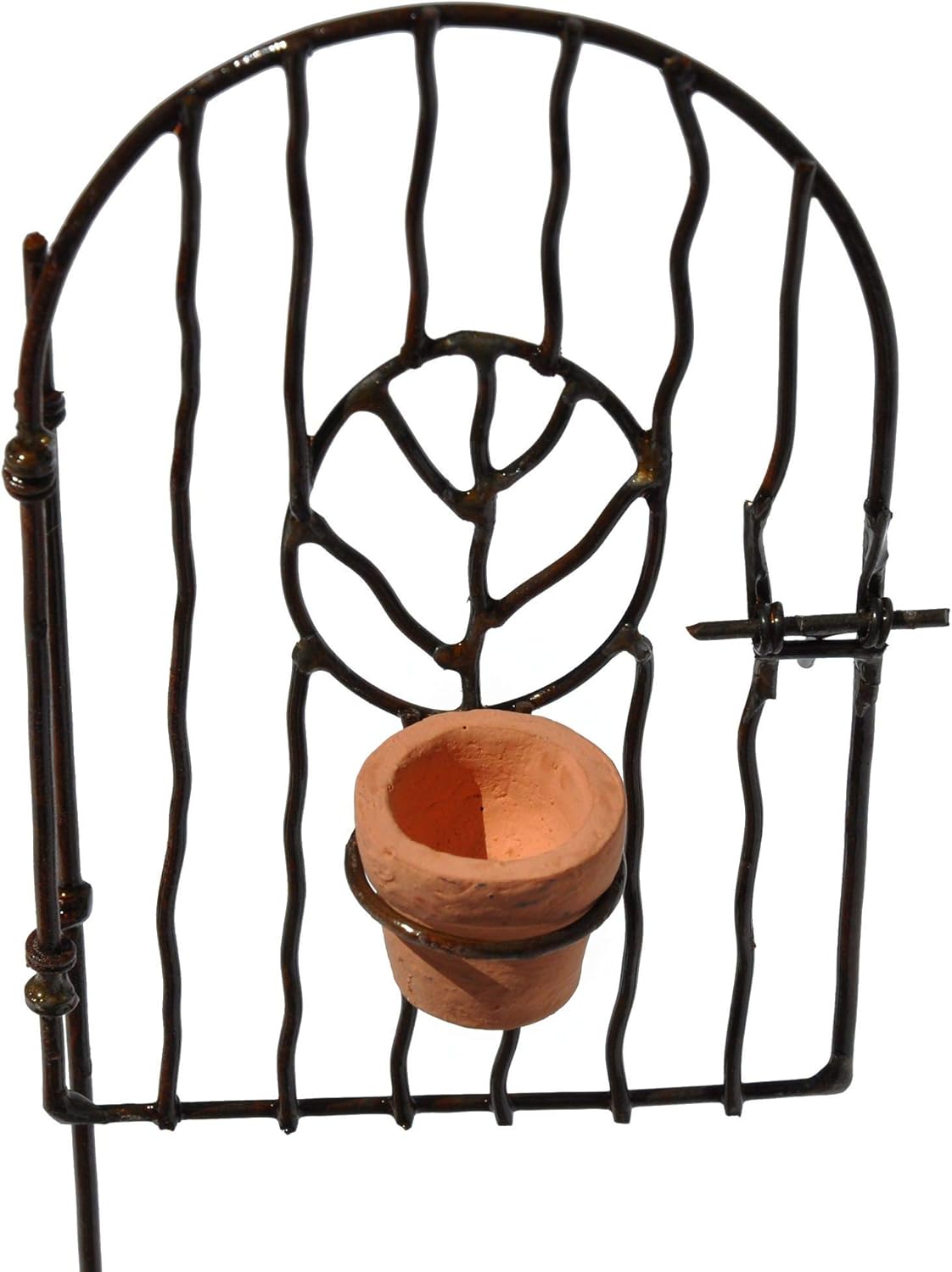 Amazon.com: Miniature Fairy Garden Vine Gate with Pot - Swinging Gate ...