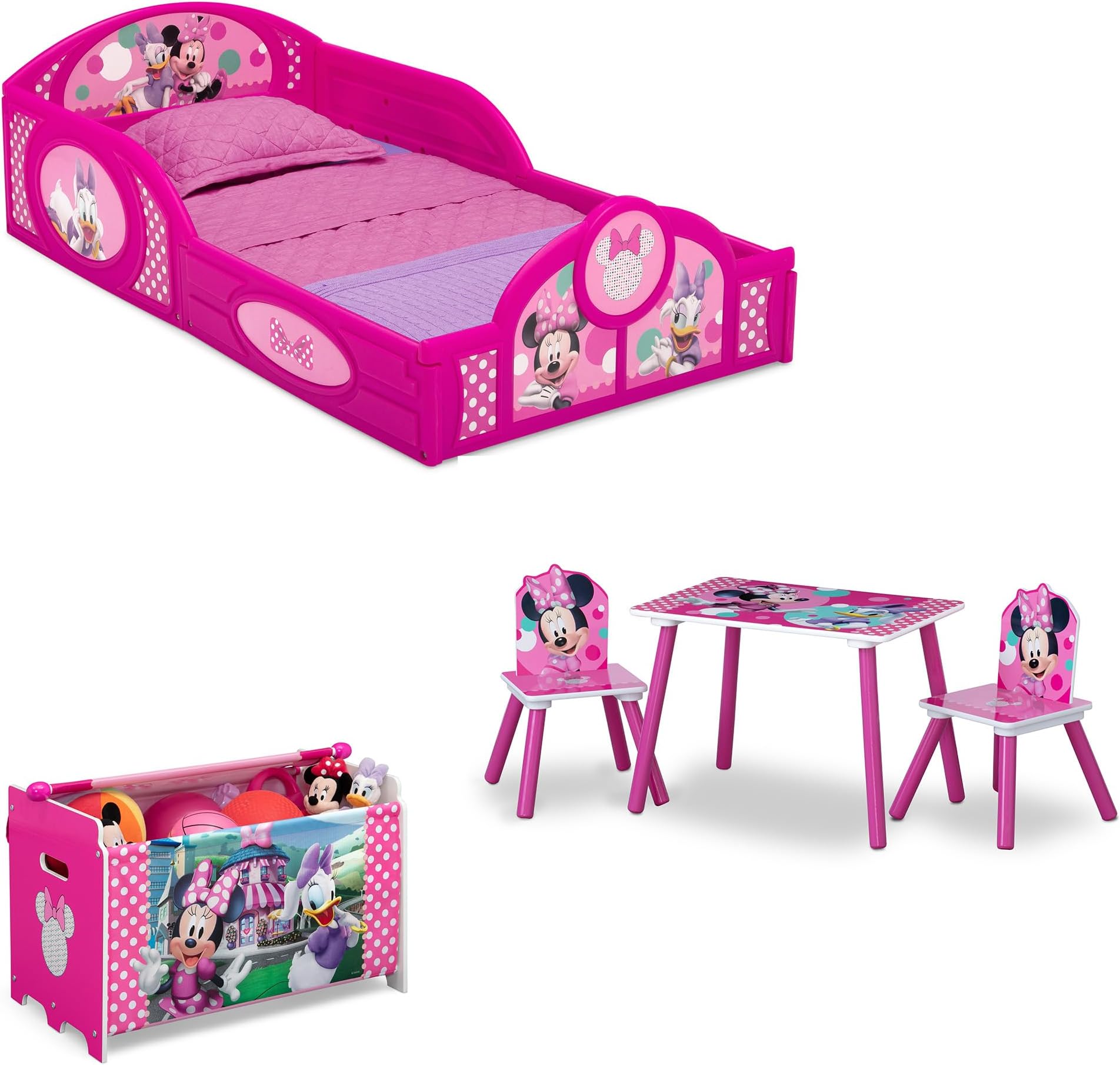 Amazon.com : Delta Children - Disney Minnie Mouse 5-Piece Toddler Room ...