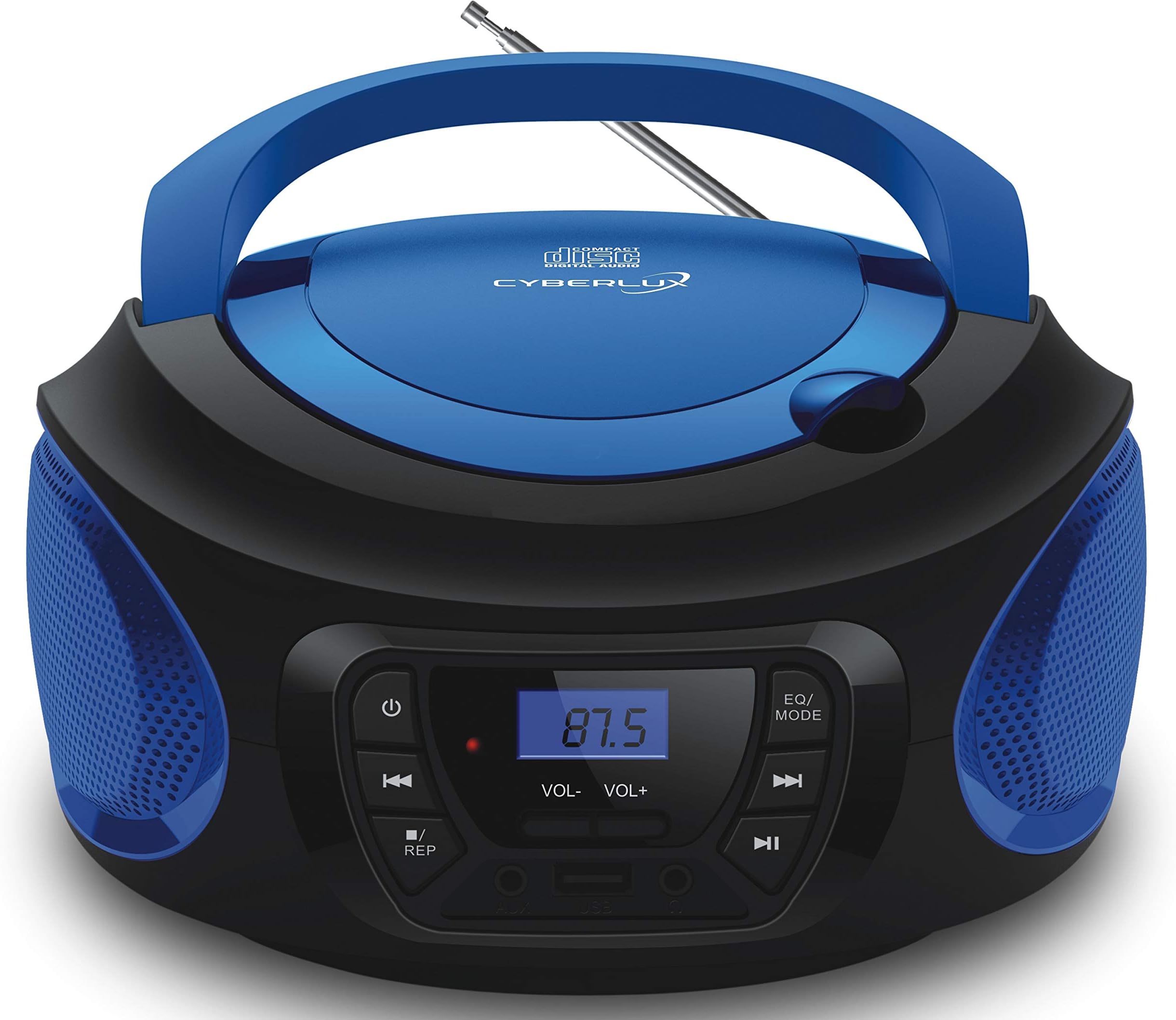 Tragbarer CD-Player | LED-Disco-Lichter | Boombox | CD/CD-R | USB | FM Radio | AUX-Eingang ...