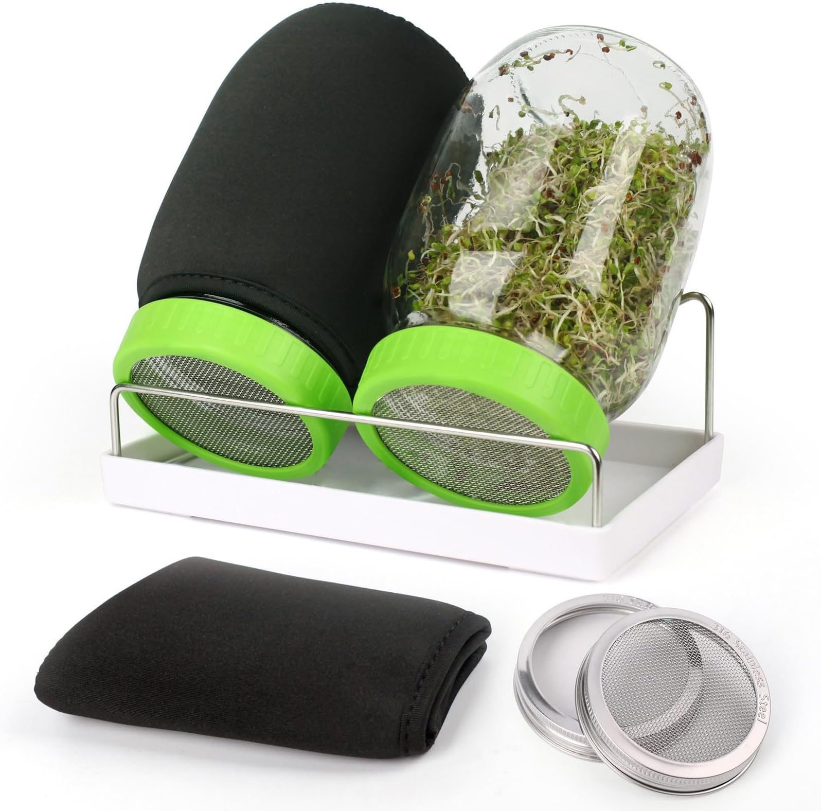 Amazon.com: Lulonpon Sprouting Kit, 2 Pieces Seed Sprouting Jar Kit, 2 ...