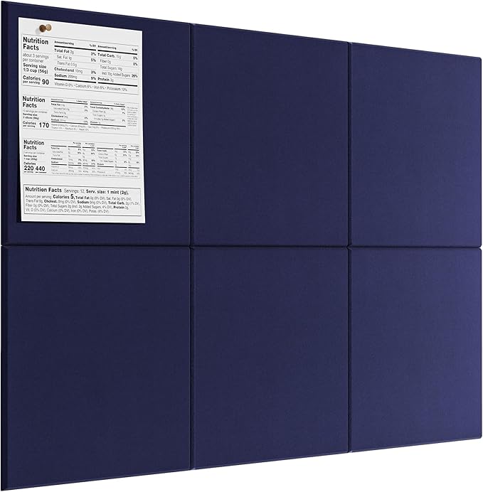 Amazon.com : MaxGear Large Cork Board for Wall 36" x 24", Dark Blue ...