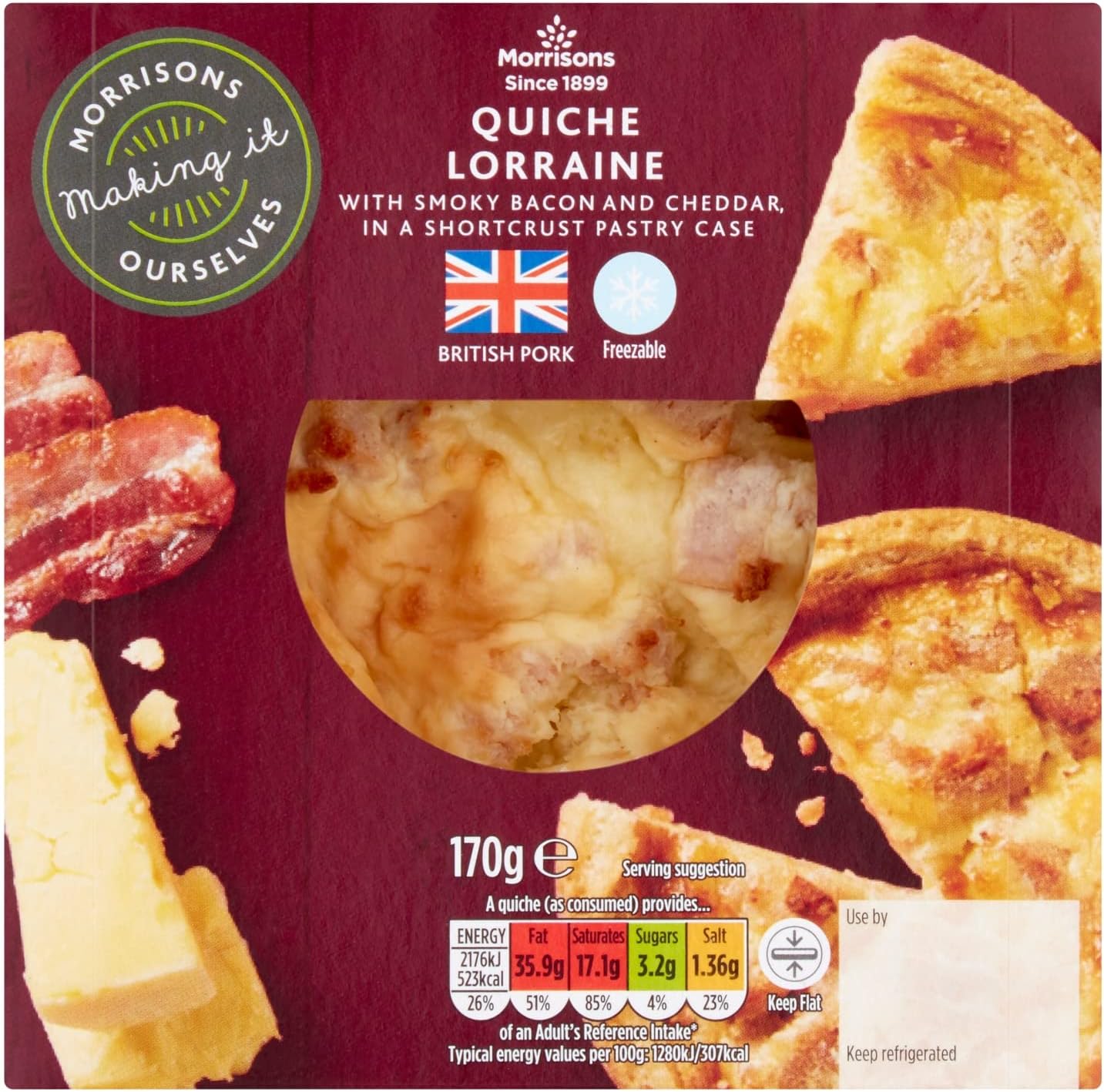 Morrisons Quiche Lorraine 170g : Amazon.co.uk: Grocery
