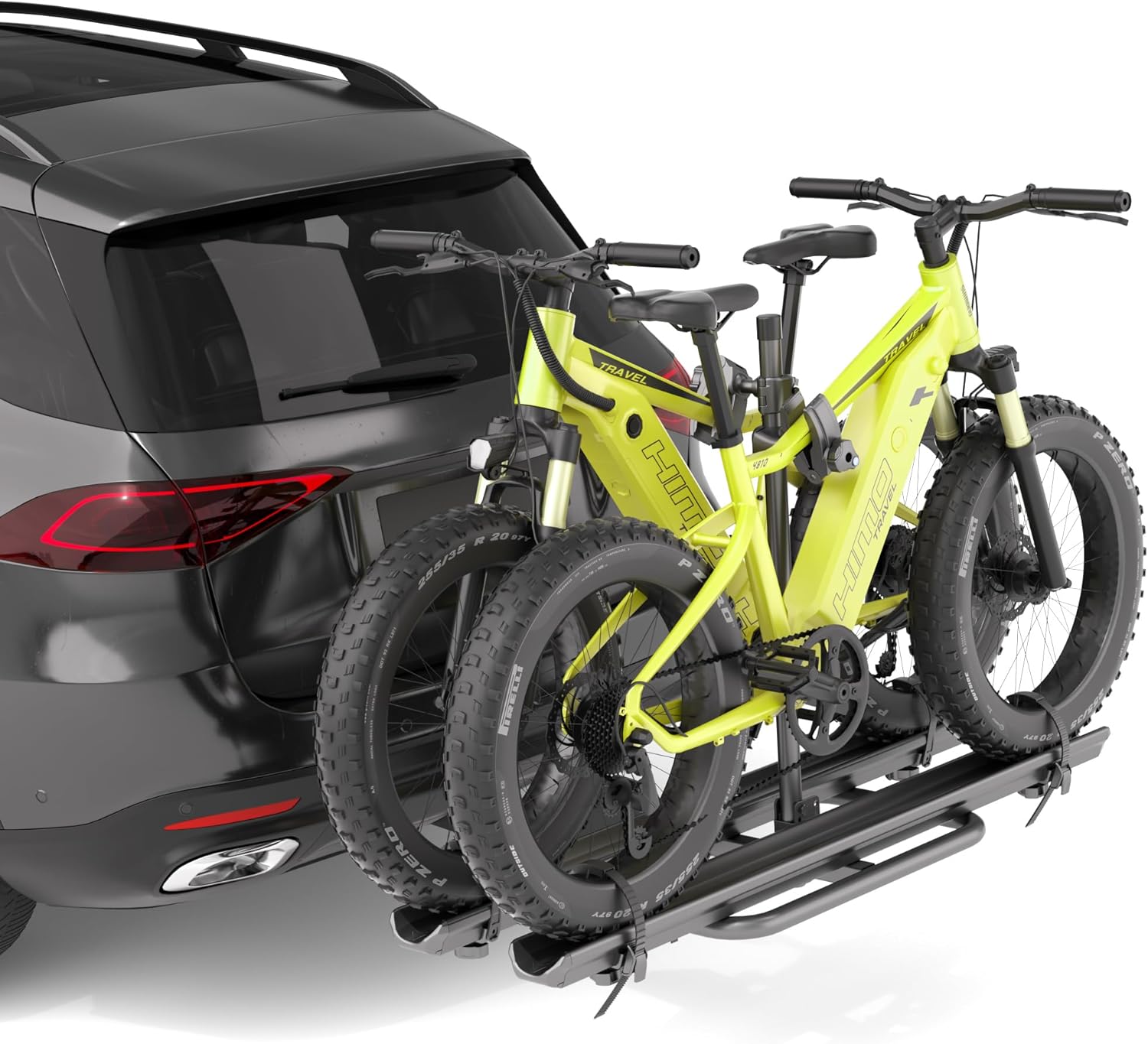 140lb Capacity Hitch Bike Rack Teraysun 2-Bike E-Bike Rack With Ramp ...