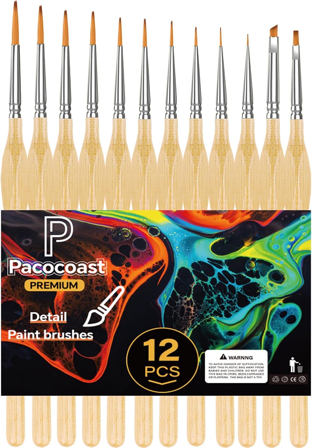 Amazon.com: 12PC Miniature Brushes, Pacocoast Detail Paint Brushes Set ...