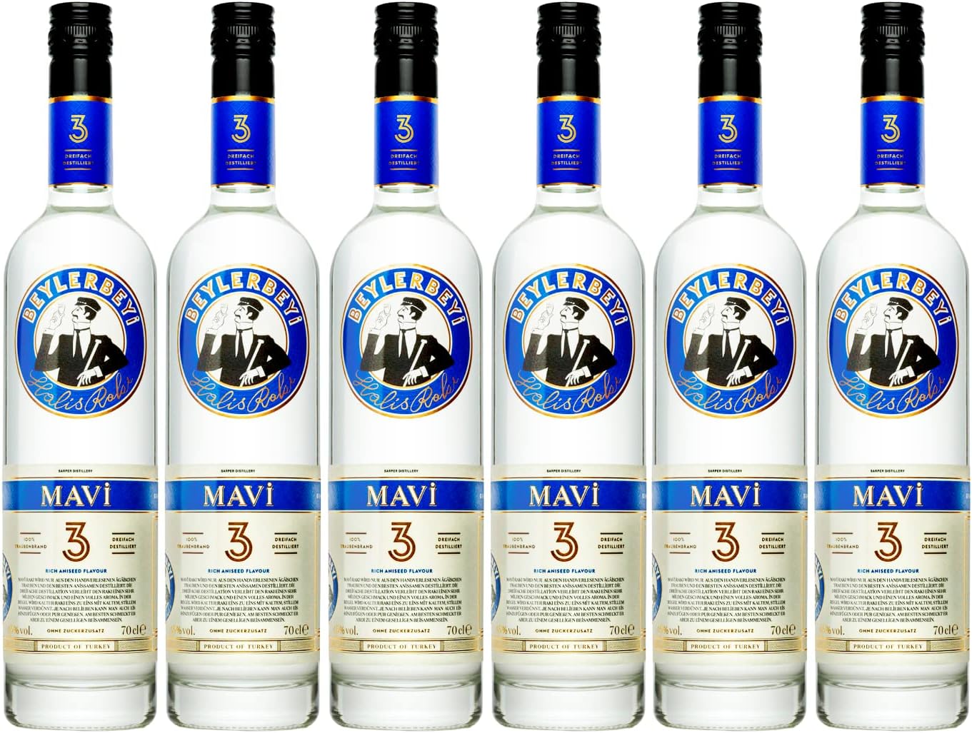 RAKI - Beylerbeyi Mavi Raki 6 x 100cl | Brandy turco con sabor a anís ...