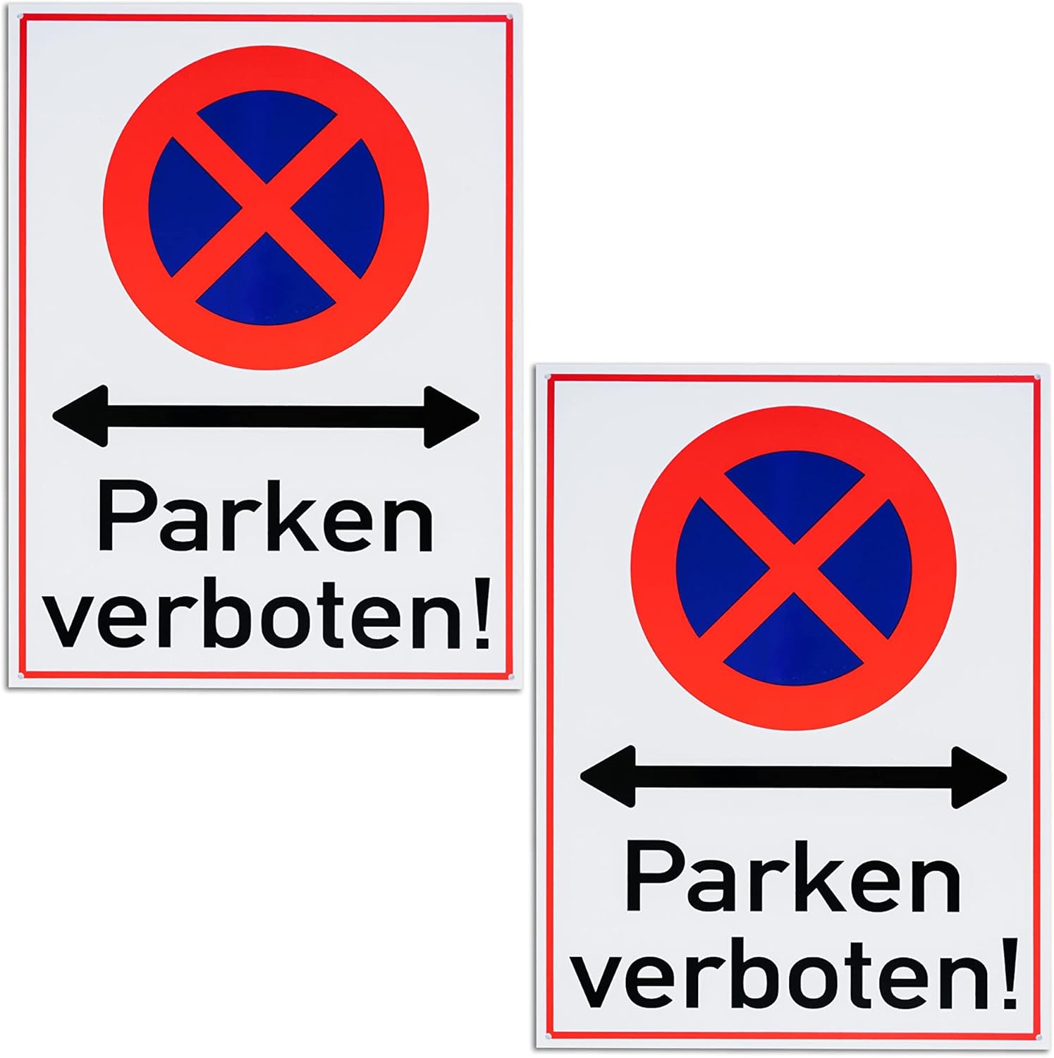 Hinweisschild "Parken verboten!", 2 Stück, 40 x 30 cm, 1 mm starkes PVC ...