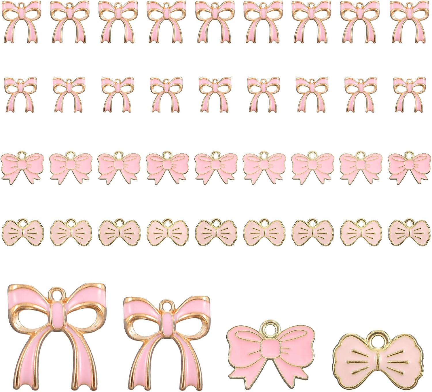 Amazon.com: Yolev 40pcs Bow Charms Alloy Charms for Jewelry Making Pink ...