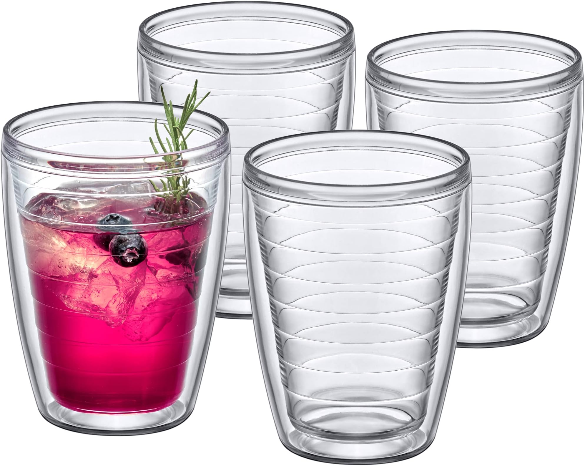 Amazon.com | Curva Artisan Series Double Wall Beverage Glasses and ...