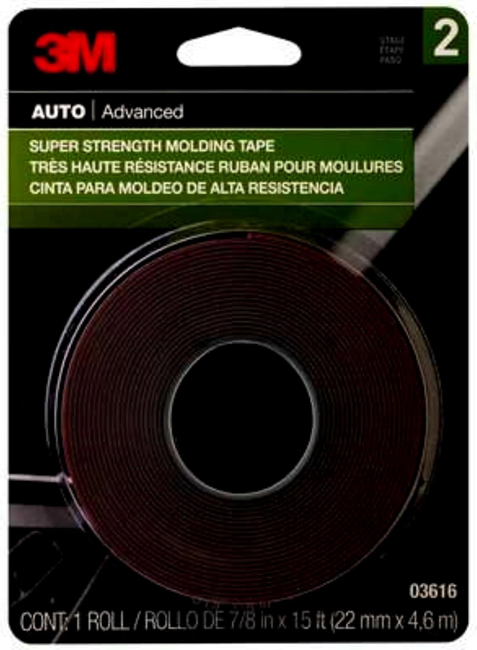 Amazon.com: 3M Super Strength Molding Tape, 03609, 1/2 in x 5 ft ...