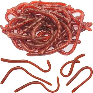 30Pcs 7.1 Inch Soft Fake Earthworms Faux Lifelike Stretchy Rubber ...