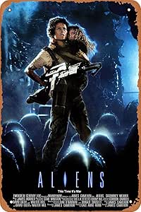 Amazon.com: Aliens (1986) Movie Poster Vintage Tin Sign Retro Metal ...