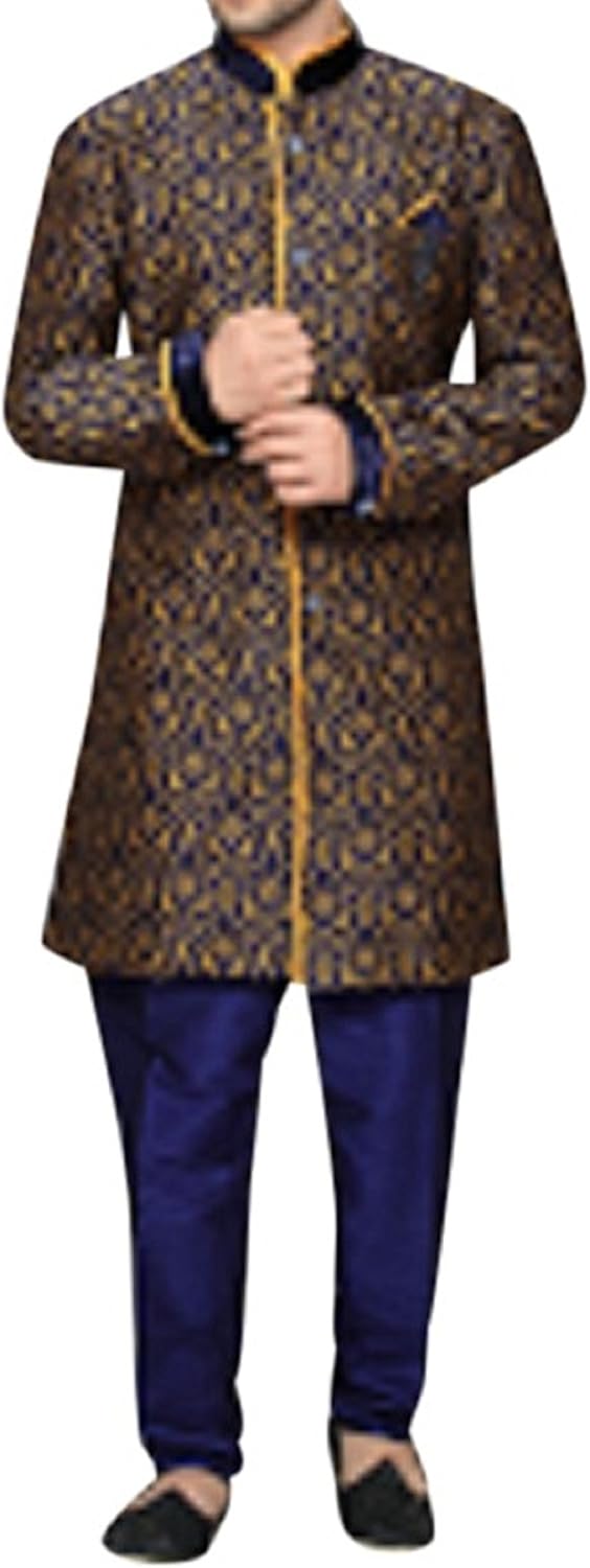 WUBU Mens Kurta Disdasha Jubba Pathani Sherwani Kurti Pyjama Thobe ...