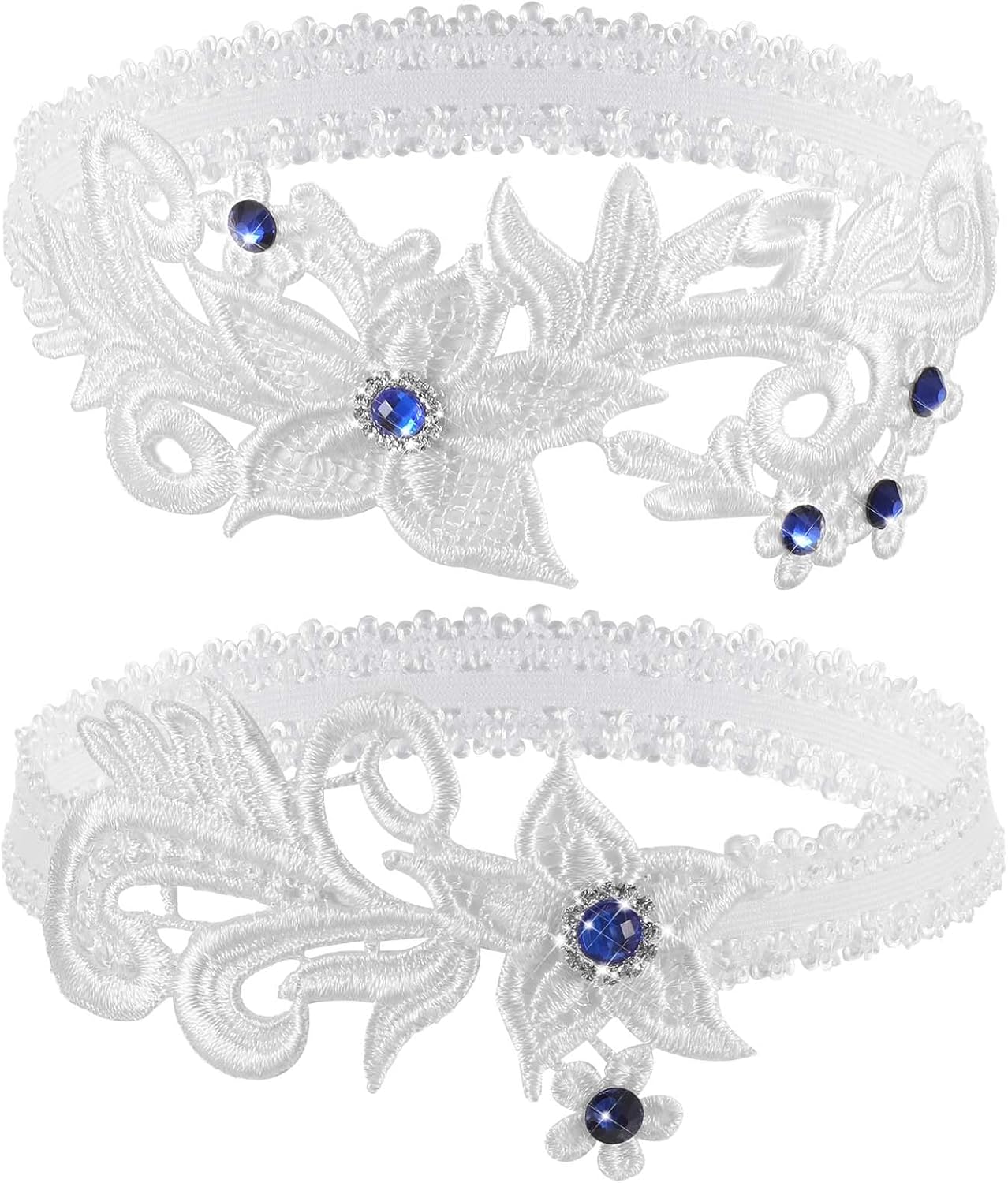 Amazon.com: 2 Pcs Lace Wedding Garters for Bride White Lace Garter ...