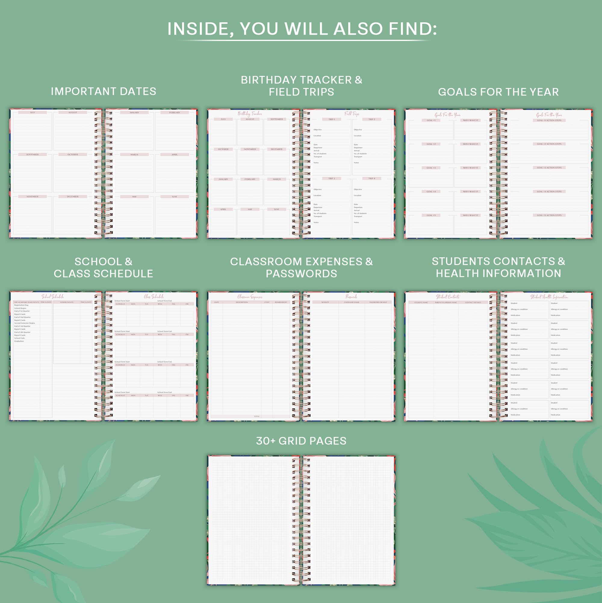 Snapklik.com : PLANBERRY Teacher Planner Undated School Year Plan Book ...